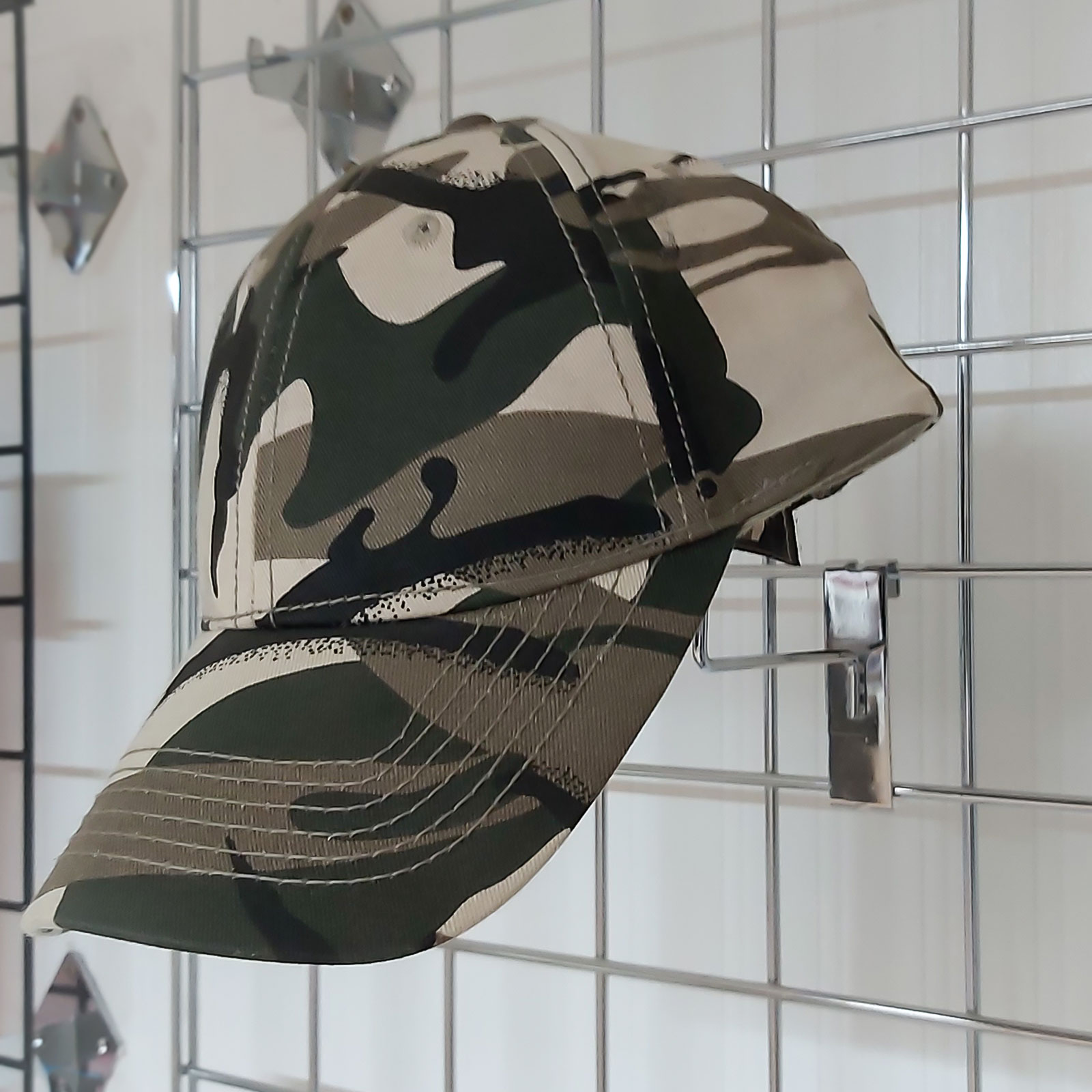 Large Grid Panel Millinery Arm to Fit Gridwall - For Hats & Caps - In Chrome (J56/L)