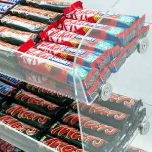 Acrylic Counter Merchandiser - 3 Shelf Confectionery Gravity Feed ...