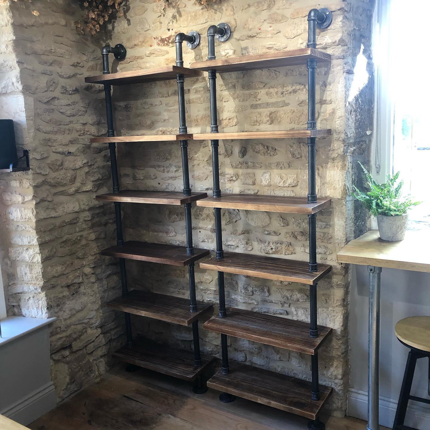 Shelving Display - Wall Mounted Pipe Design Home Retail Shelf Display ...