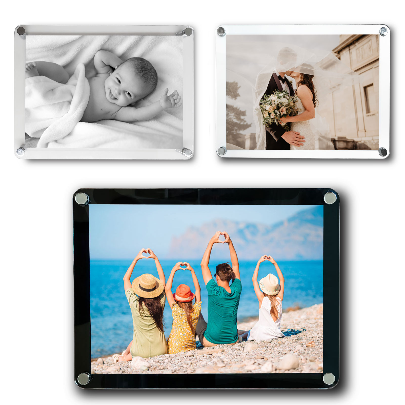 Photo Frame - Wall Mounted A4 Acrylic Poster Frame in 3 Finishes (DSFA4)