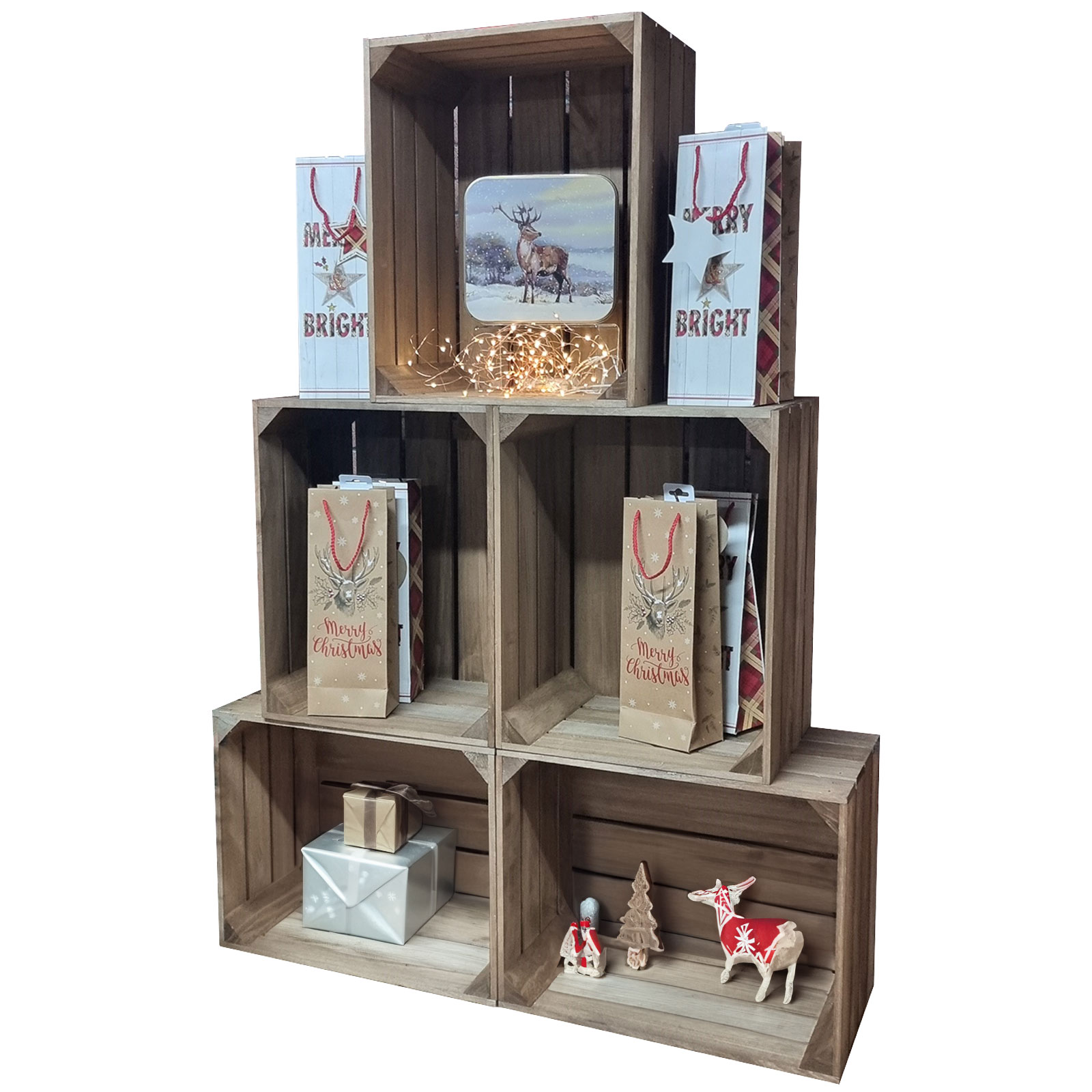 Crate Store - Small Christmas Tree Style Crate Display (CRATE/29)