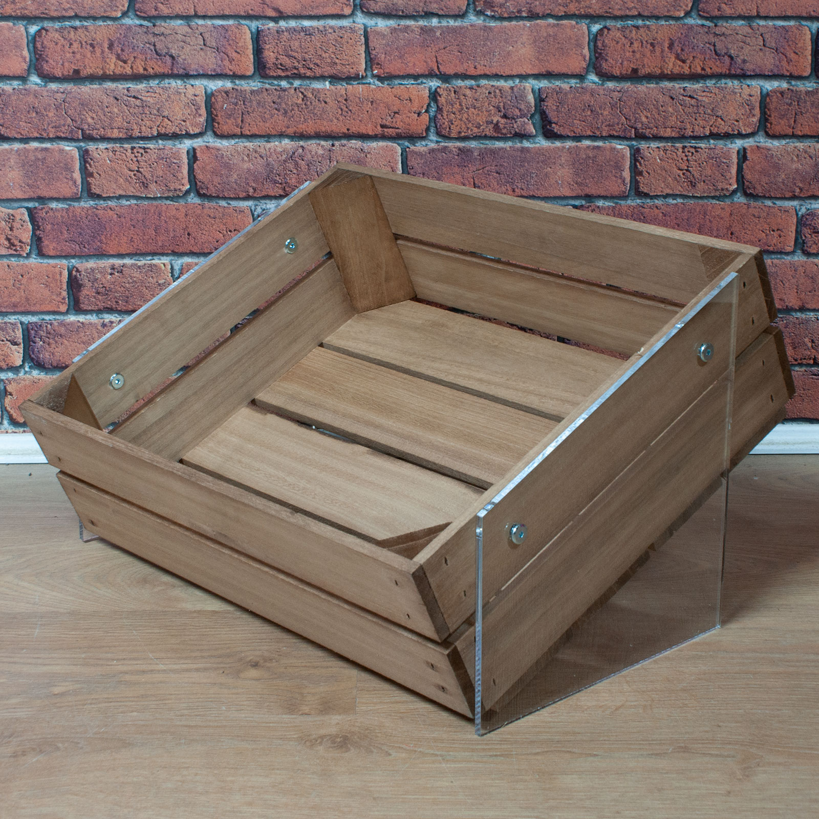 Half Crate 1 Tier Counter Stand With Acrylic Legs (CRATE/T1)