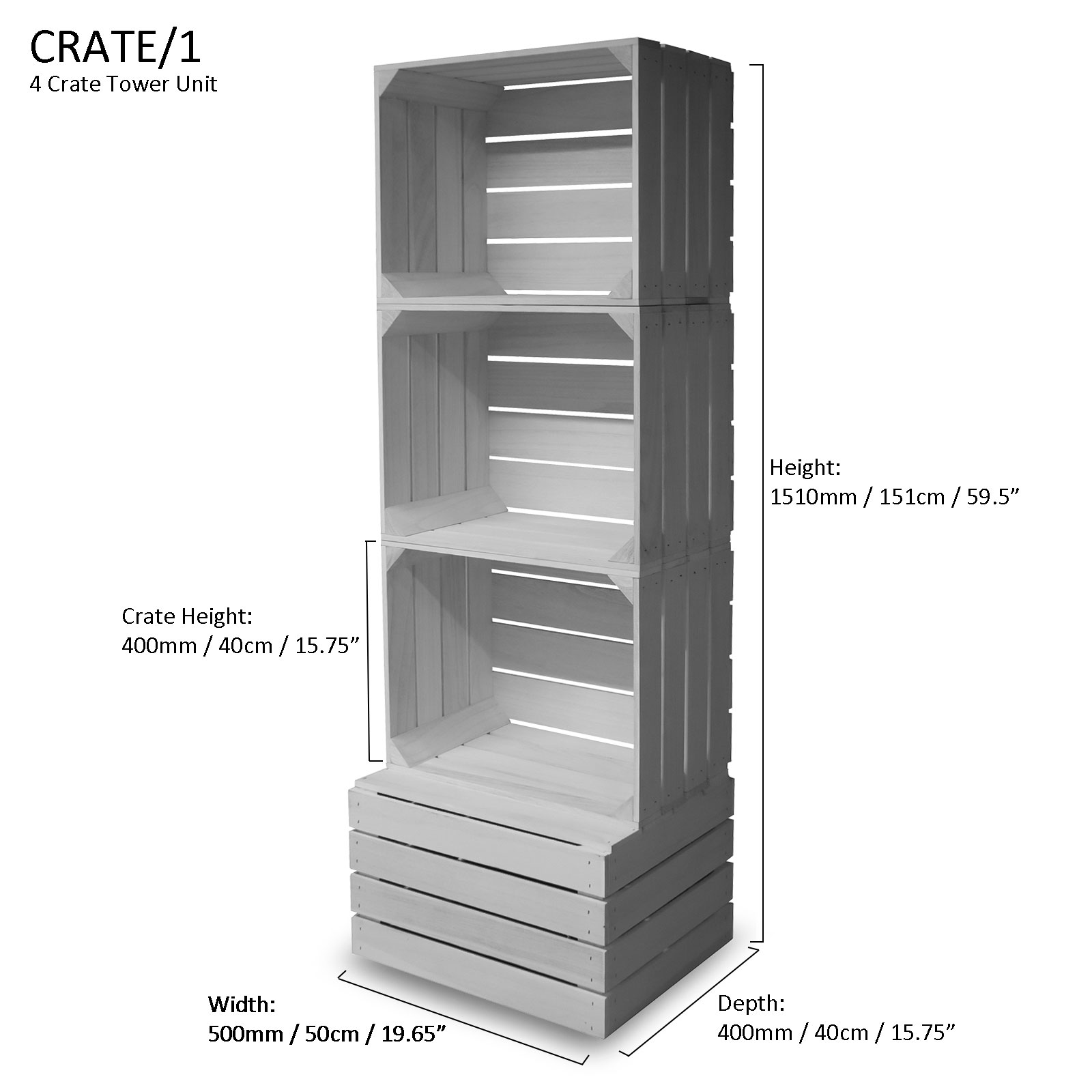 Crate Store - 3 Landscape Crate Tower Retail Display (CRATE/16)