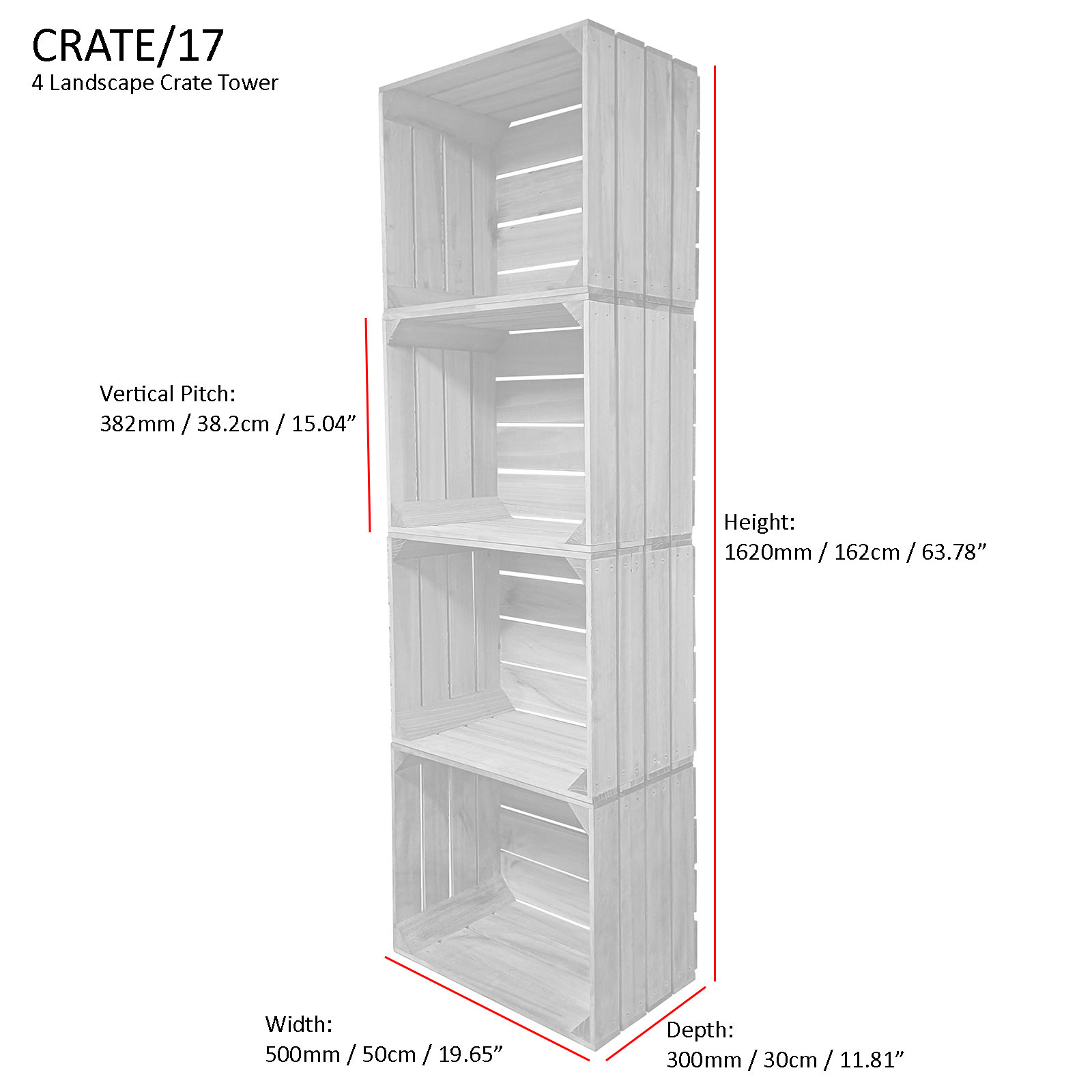 Crate Store - 4 Landscape Crate Tower Retail Display (CRATE/17)