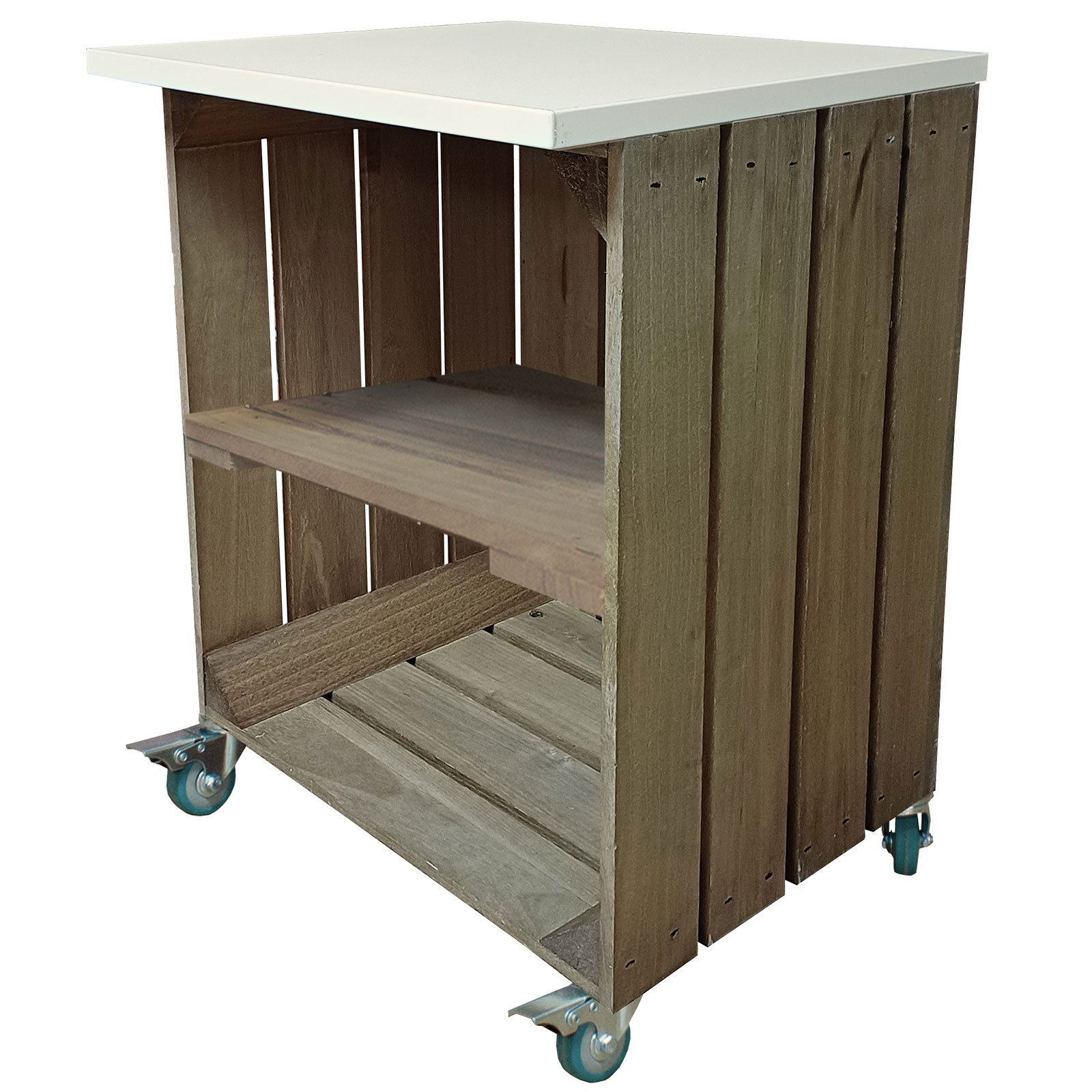 Crate Store - Crate Side Table With Top & Wheels Retail Display (CRATE/18)