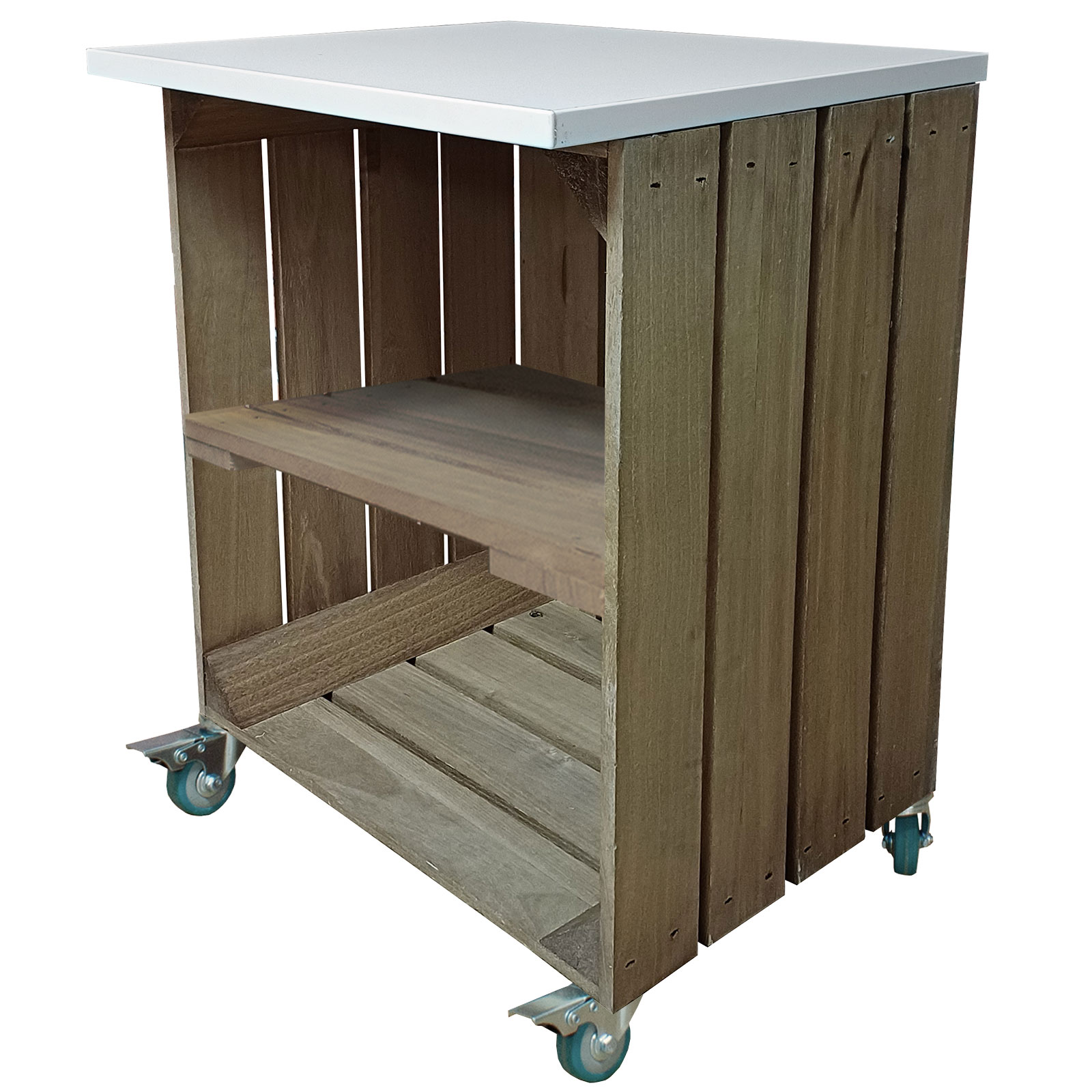 Crate Store - Crate Side Table With Top & Wheels Retail Display (CRATE/18)