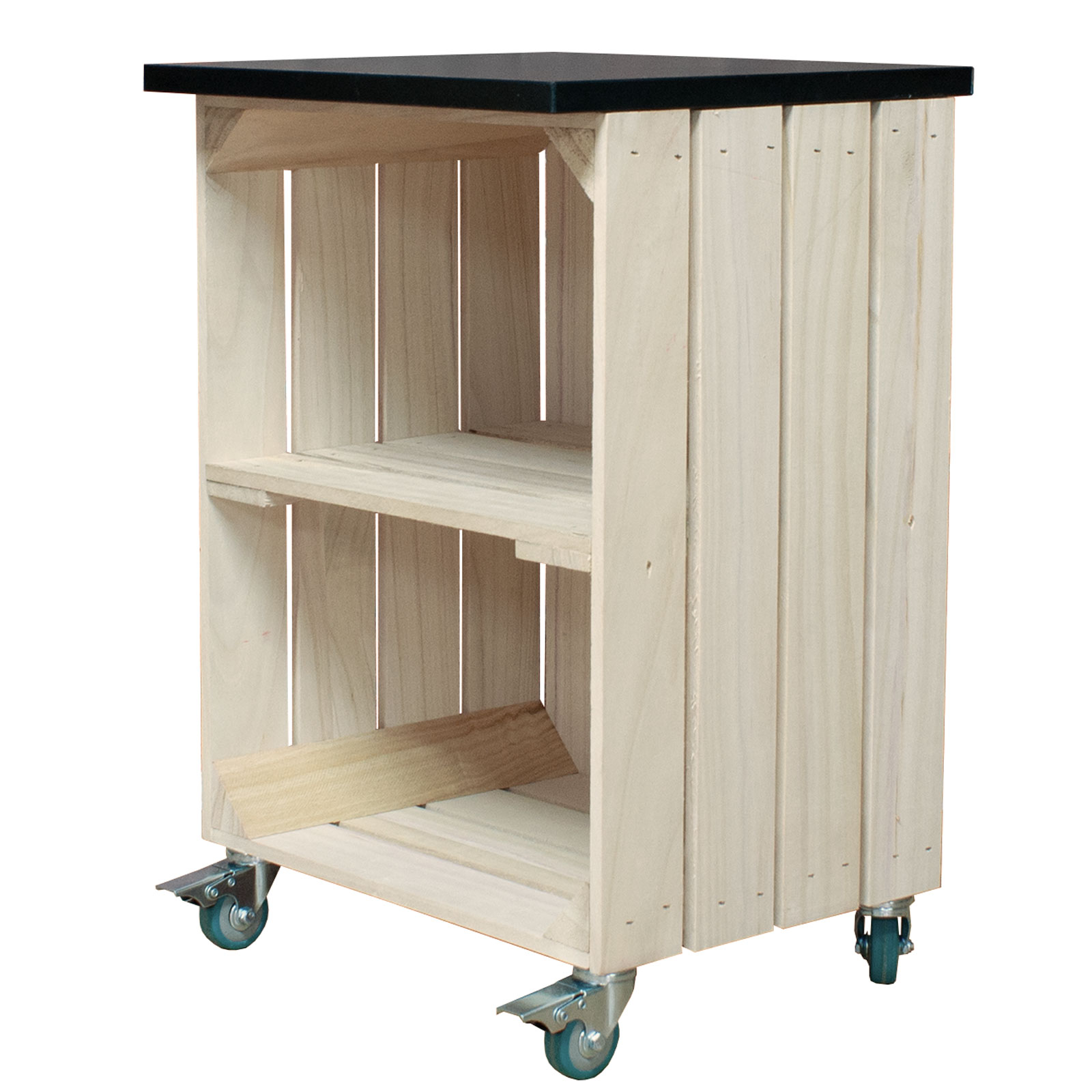 Crate Store - Crate Side Table With Top & Wheels Retail Display (CRATE/18)