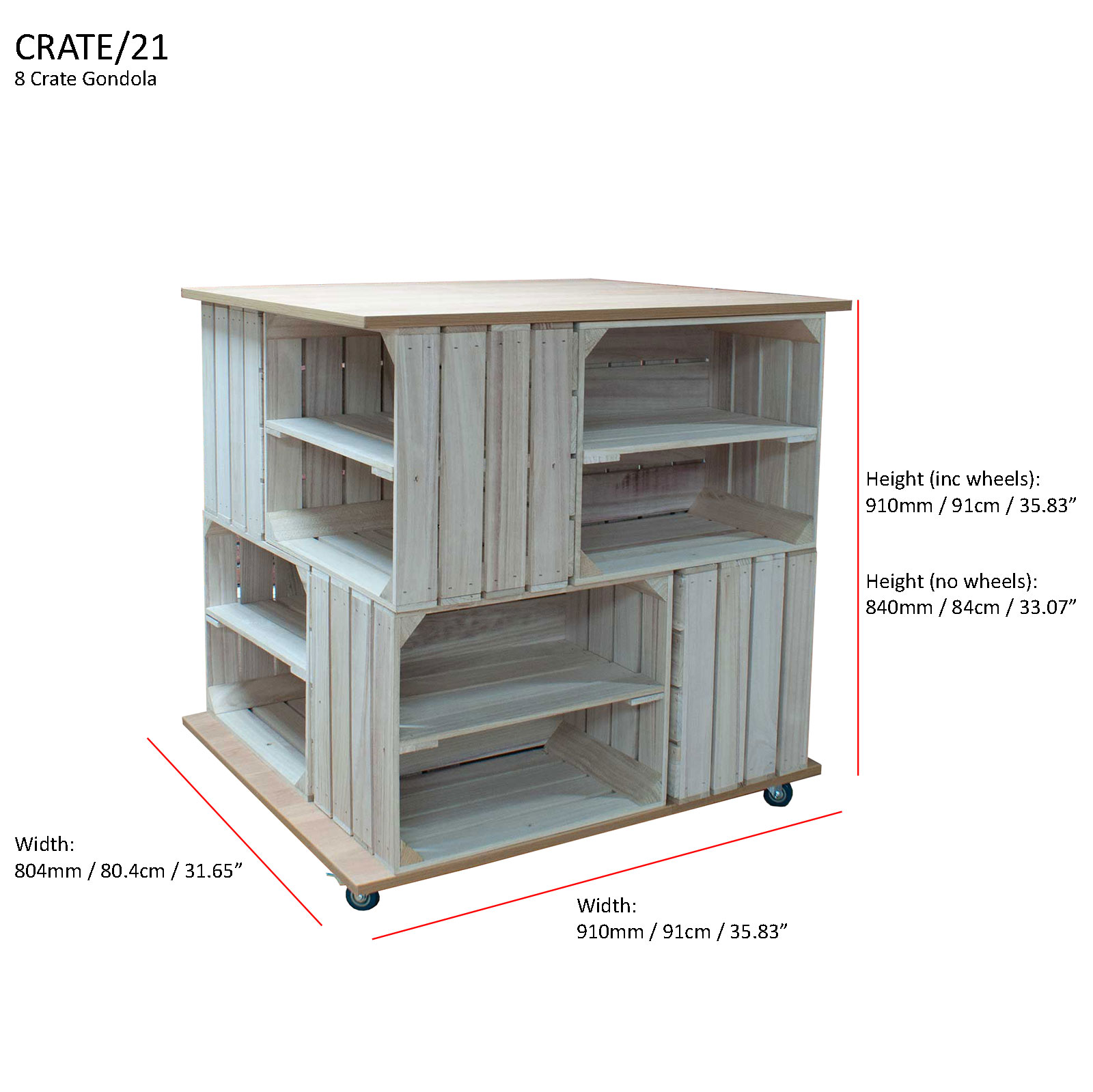 Crate Store - Crate Square Island Retail Display (CRATE/21)