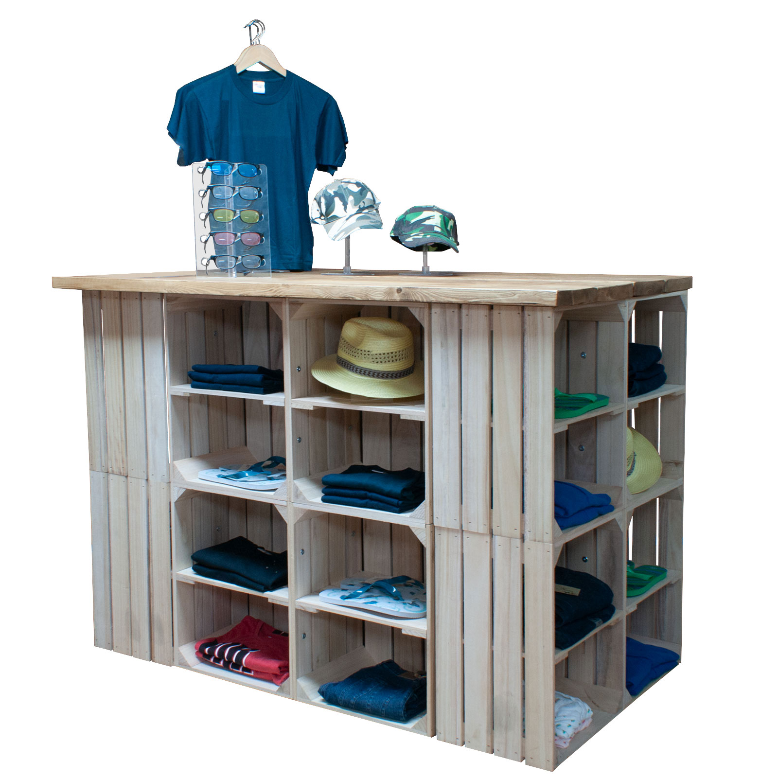 Crate Store - 16 Crate Display Table Mid-Aisle Unit (CRATE/23)