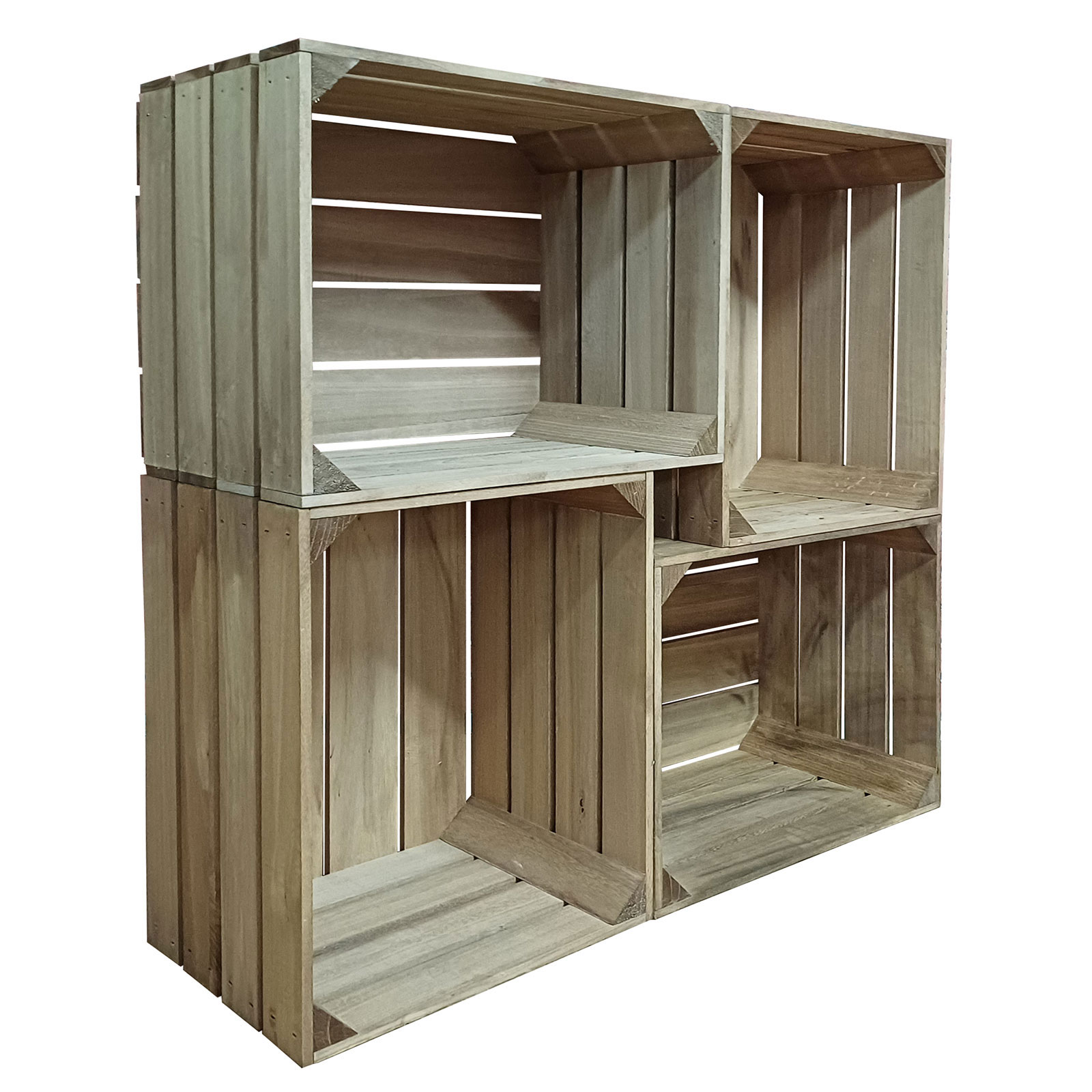 Crate Store - 4 Crate Square Shelving Display with Optional Base (CRATE/3)