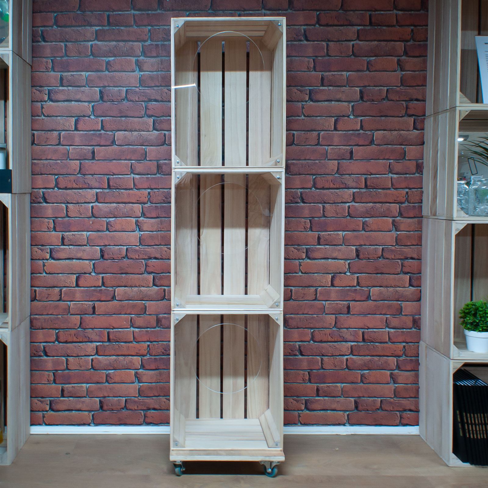 Crate Store - 3 Crate Merchandiser Display with Acrylic Fronts (CRATE/4)