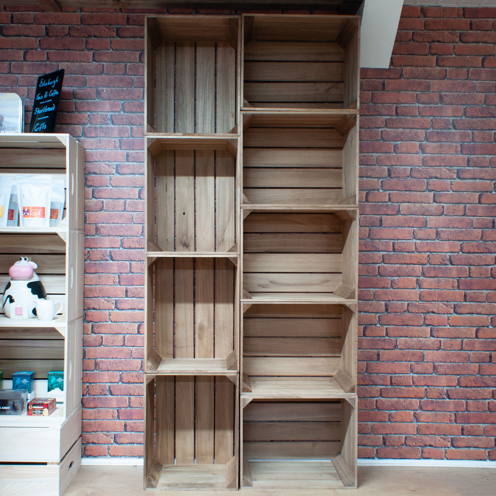 Crate Store - 9 Crate Wall Unit Display with Optional Base (CRATE/5)