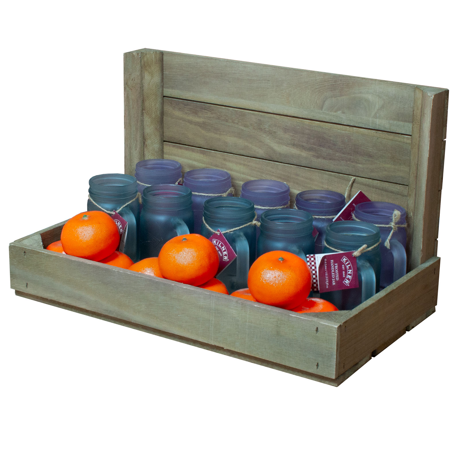 Half Crate Counter Tray Stand - Rustic Style Wood Display (CRATE/9)