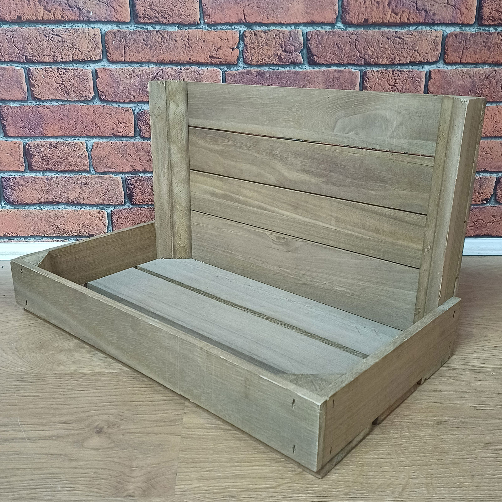 Half Crate Counter Tray Stand - Rustic Style Wood Display (CRATE/9)