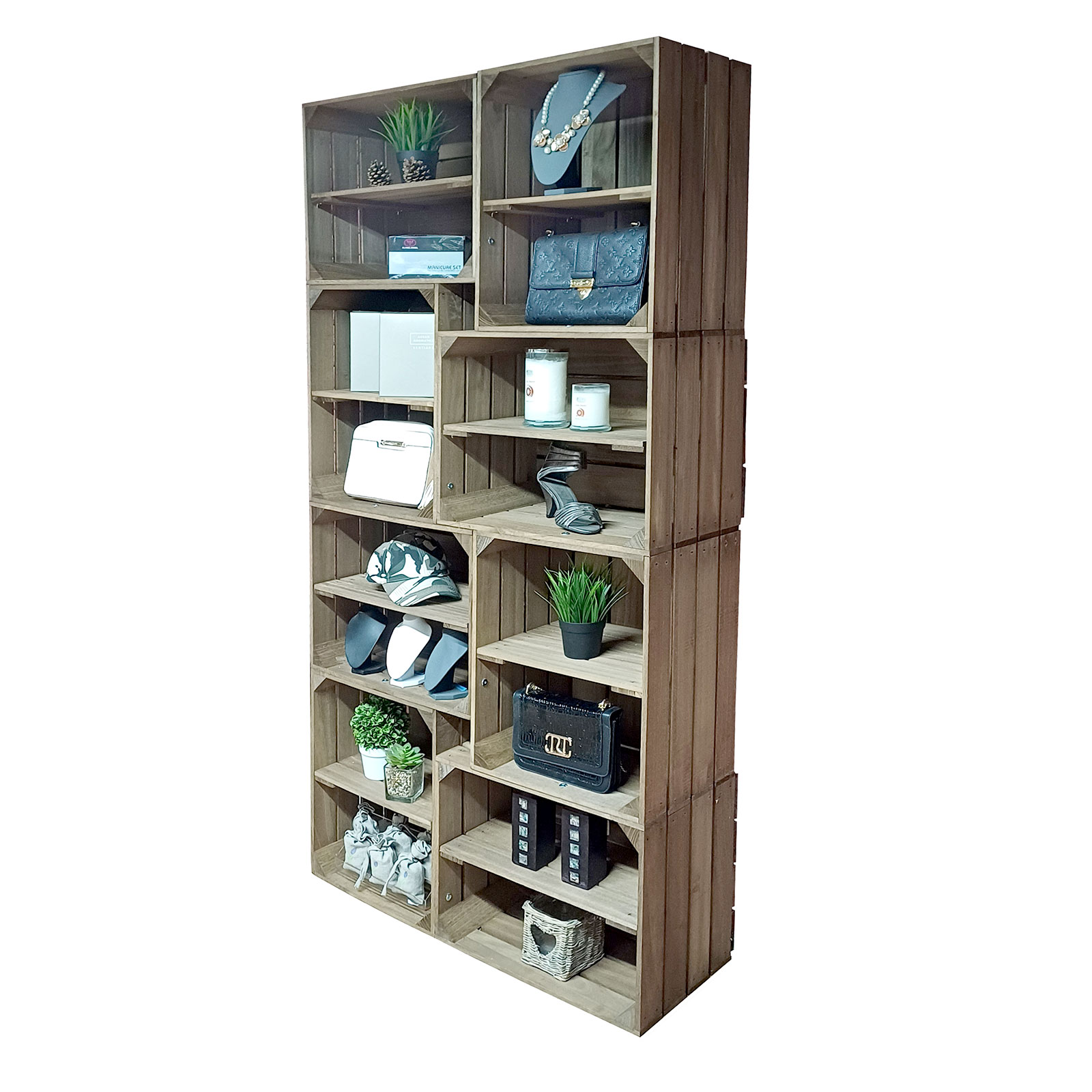 Crate Store - 8 Crate Shelving Display with 8 Shelves & Optional Base ...