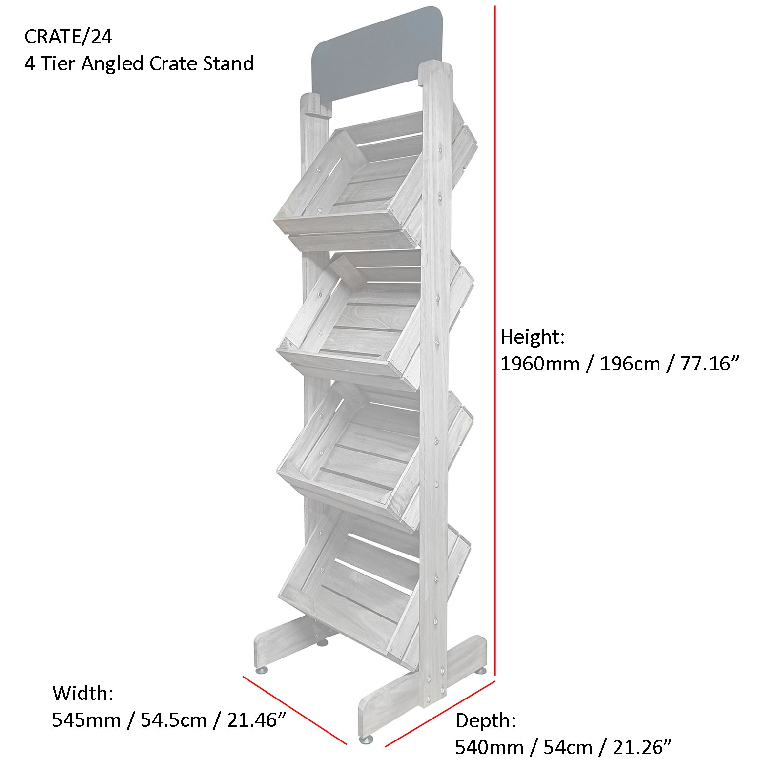 Crate Store - 4 Angled Crate Retail Display Stand (CRATE/24)