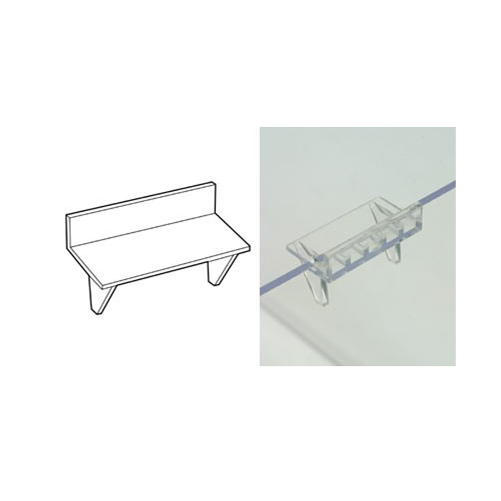 Slatwall Vertical Acrylic Bracket (DS3)