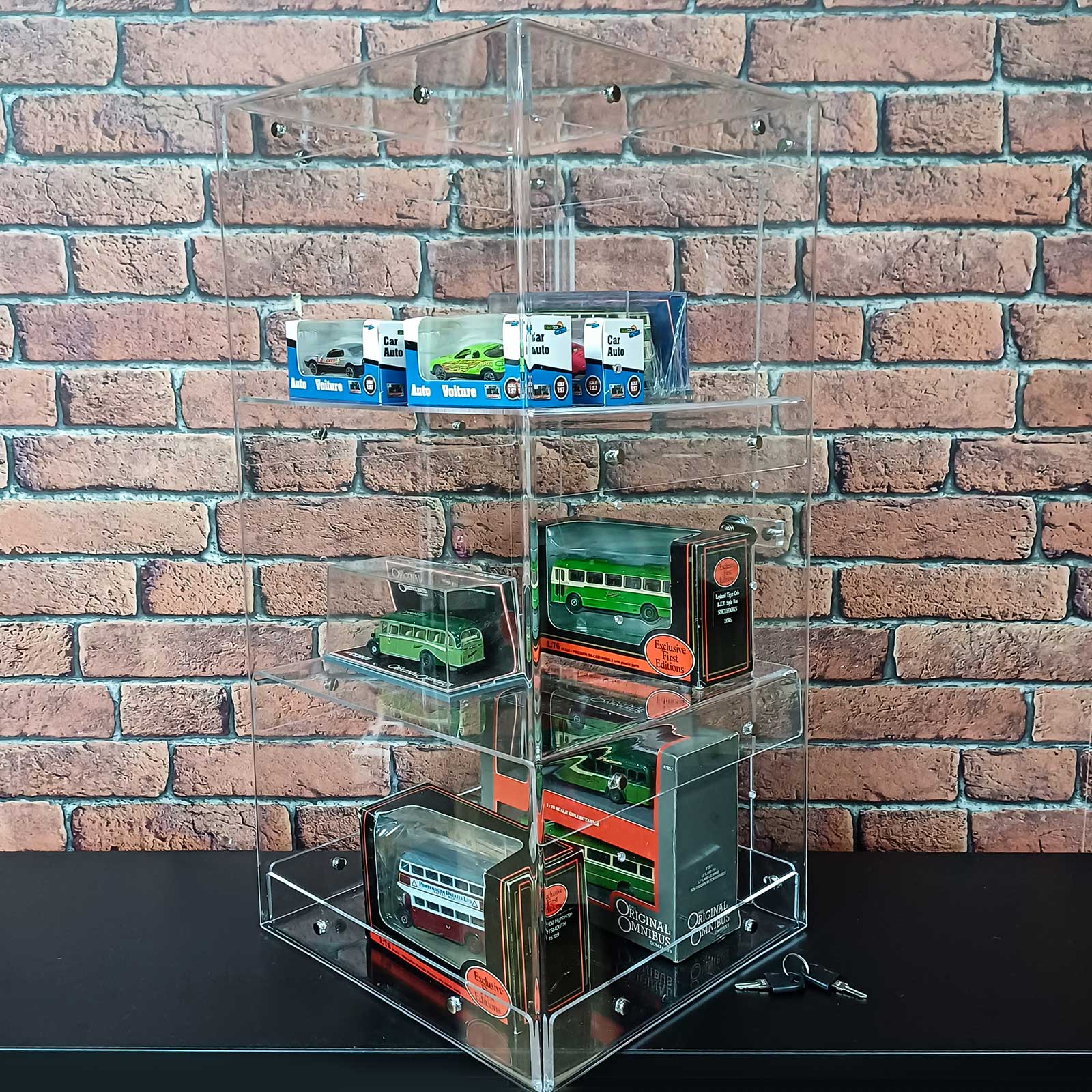 Counter Top 2 Shelf Lockable Display Cabinet Shop Display (DS600)