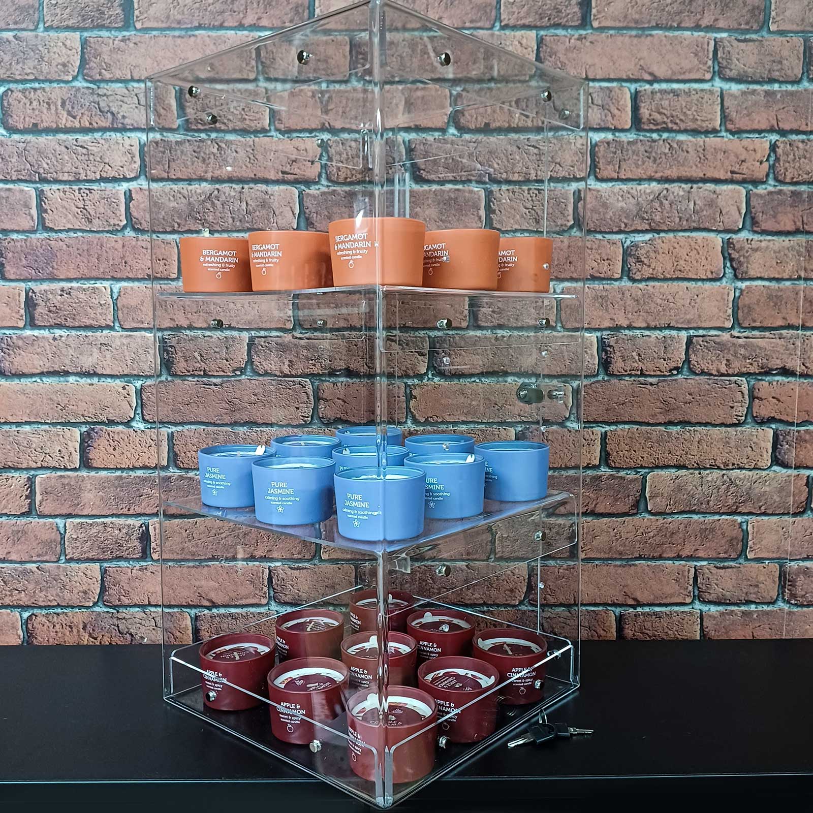 Counter Top 2 Shelf Lockable Display Cabinet Shop Display (DS600)