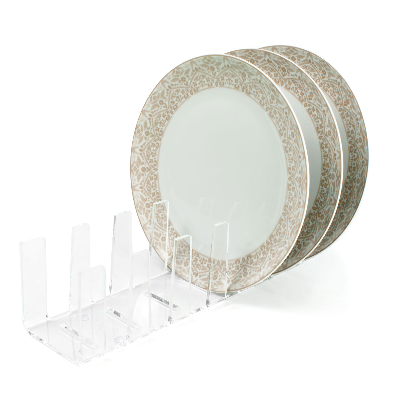 Acrylic Plate Rack - Counter Display China Dinnerware - Holds 6 Plates ...