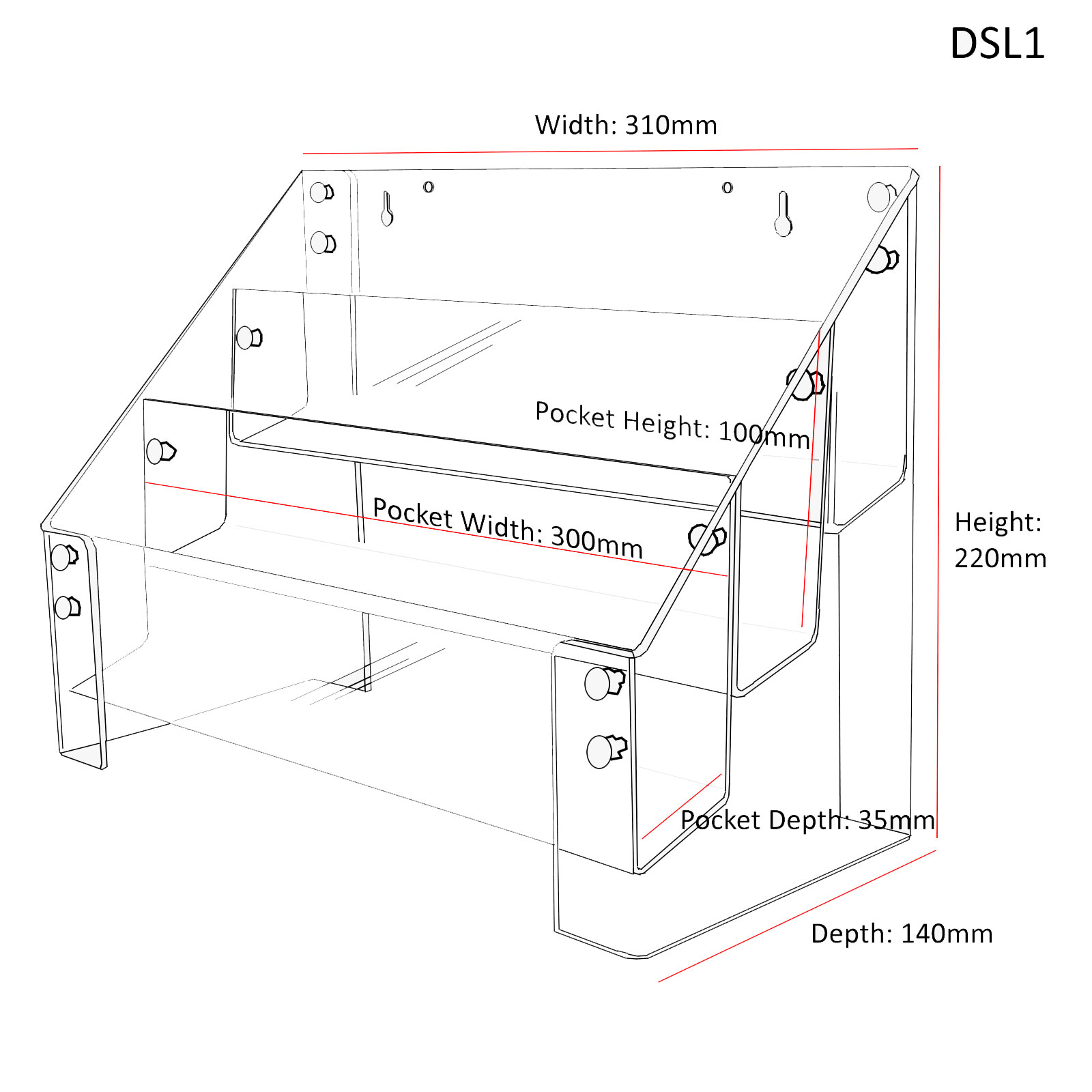 Greeting Card Rack - Universal Fit - 3 Tiers With Optional Header 300mm ...