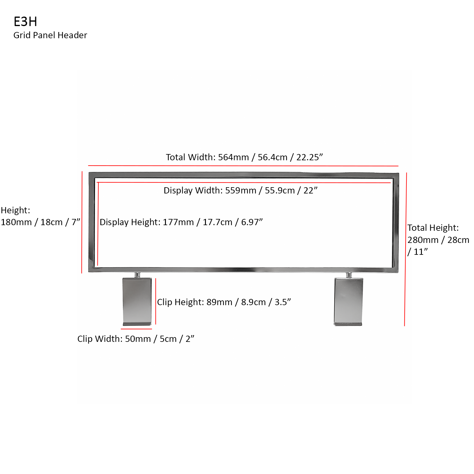 Grid Panel Card Header Display - For Branding & Signage in Chrome (E3H)