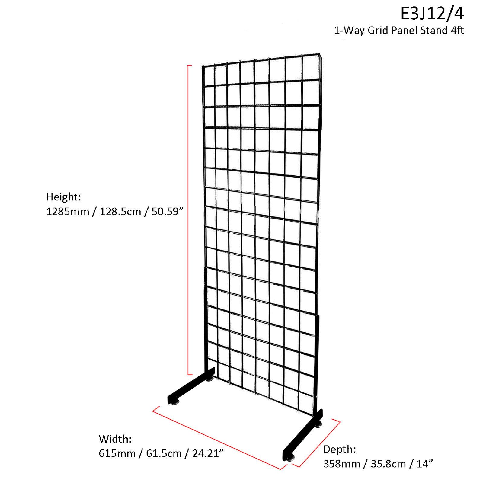 Grid Panel - 1 Way Floor Standing Chrome Display Retail Shop Fittings ...