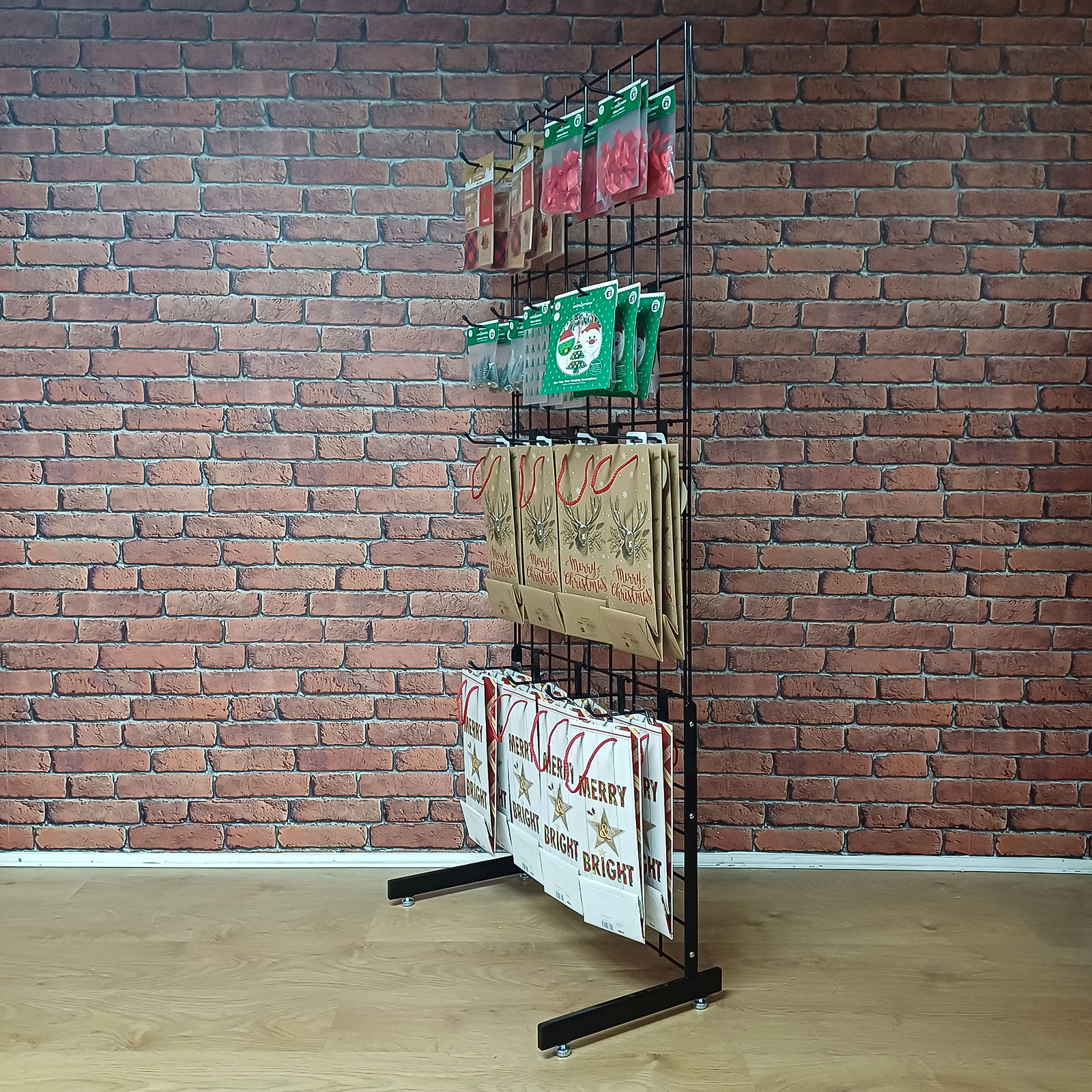 Grid Panel - 1 Way 5ft Floor Standing Black Display Retail Shop ...