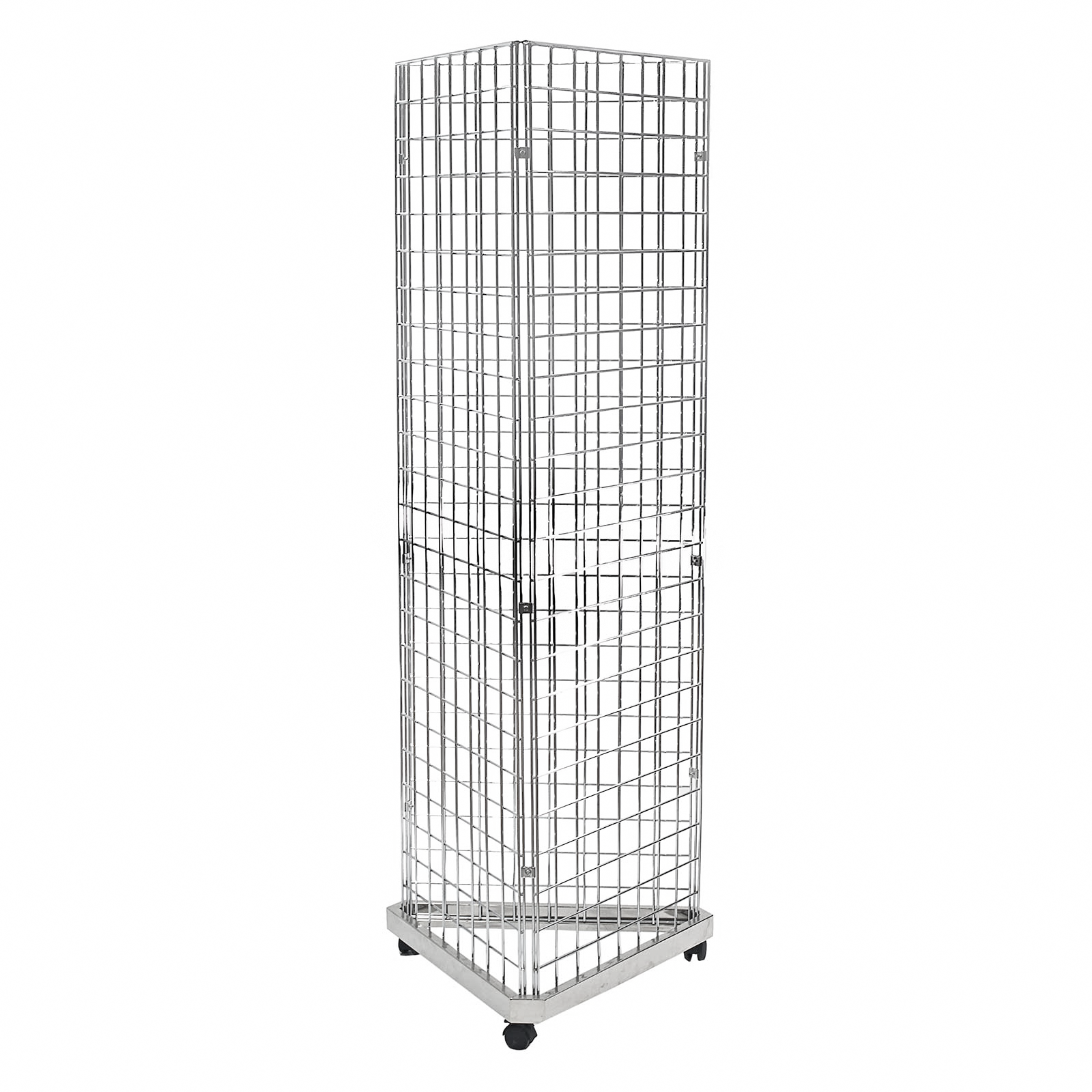 Grid Panel - 3 Way Floor Standing Chrome Gondola Display Retail Shop ...