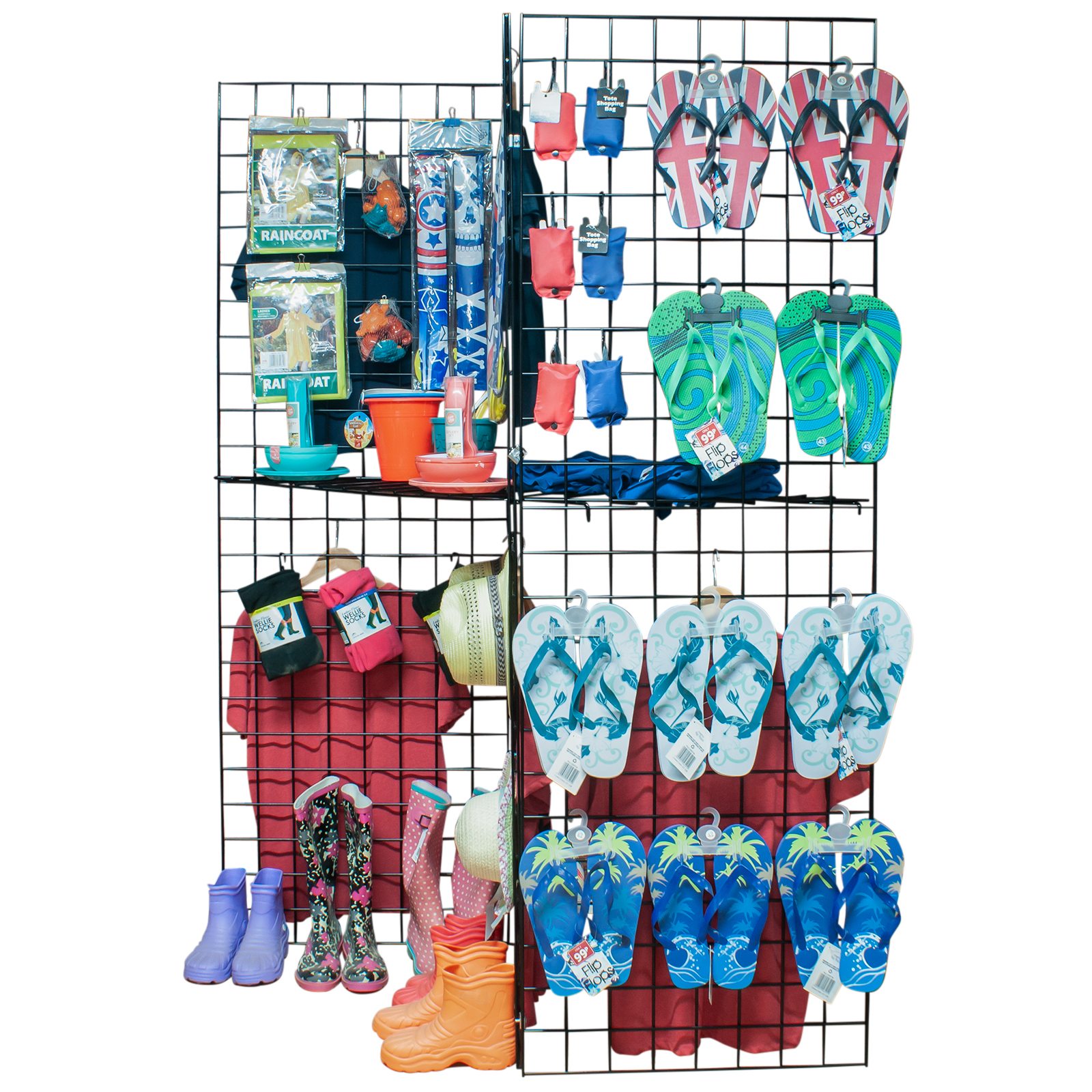 Grid Panel - 3 Panel Zig Zag Freestanding Shelving Display in Black ...