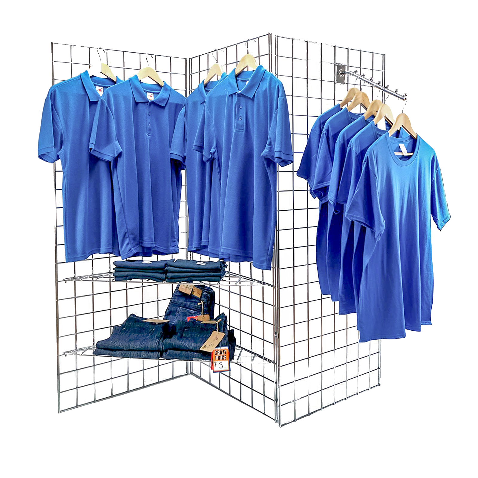 Grid Panel - 3 Panel Zig Zag Freestanding Shelving Display Retail Shop ...