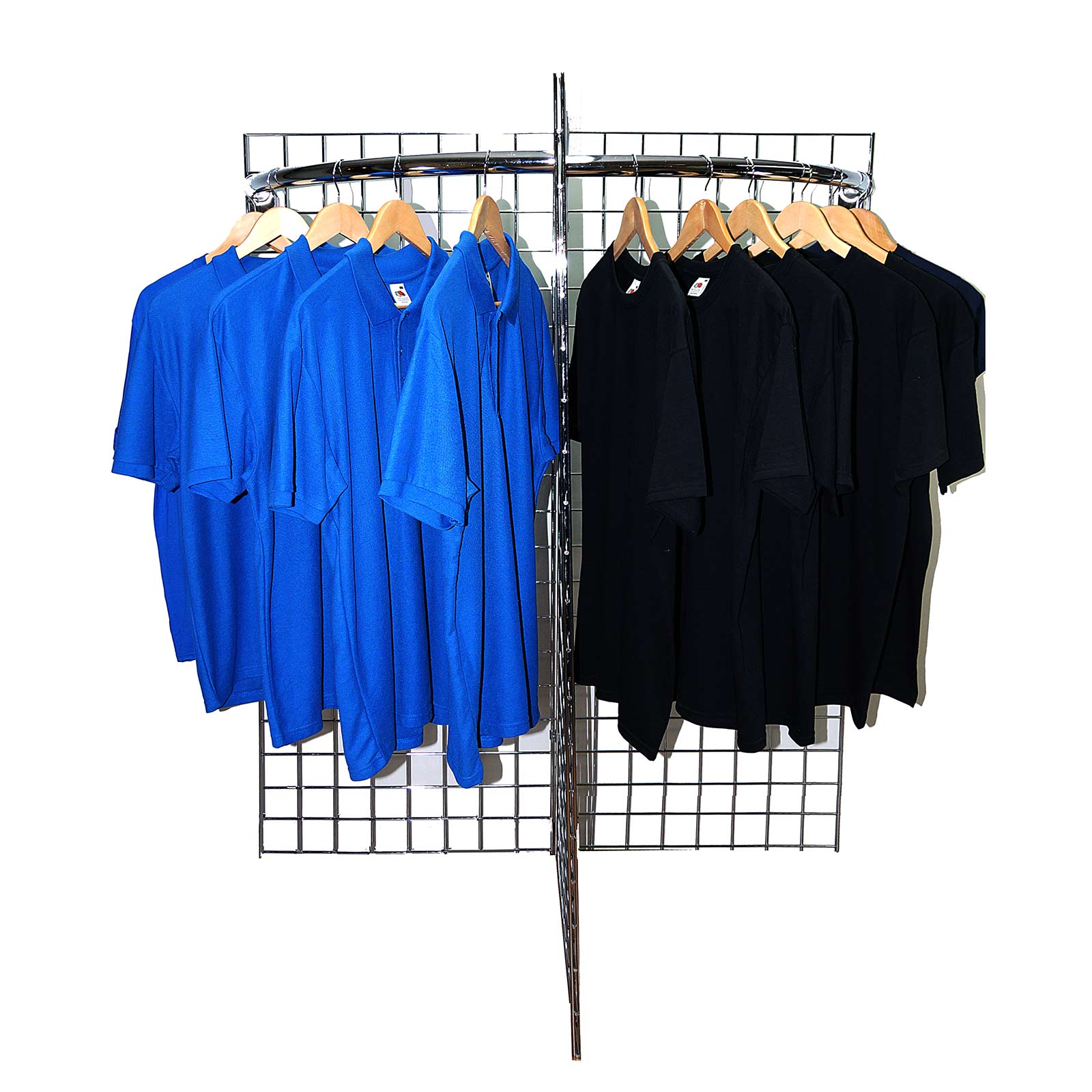 Grid Panel - 2 Way Floor Standing Chrome Display Retail Shop Fittings ...