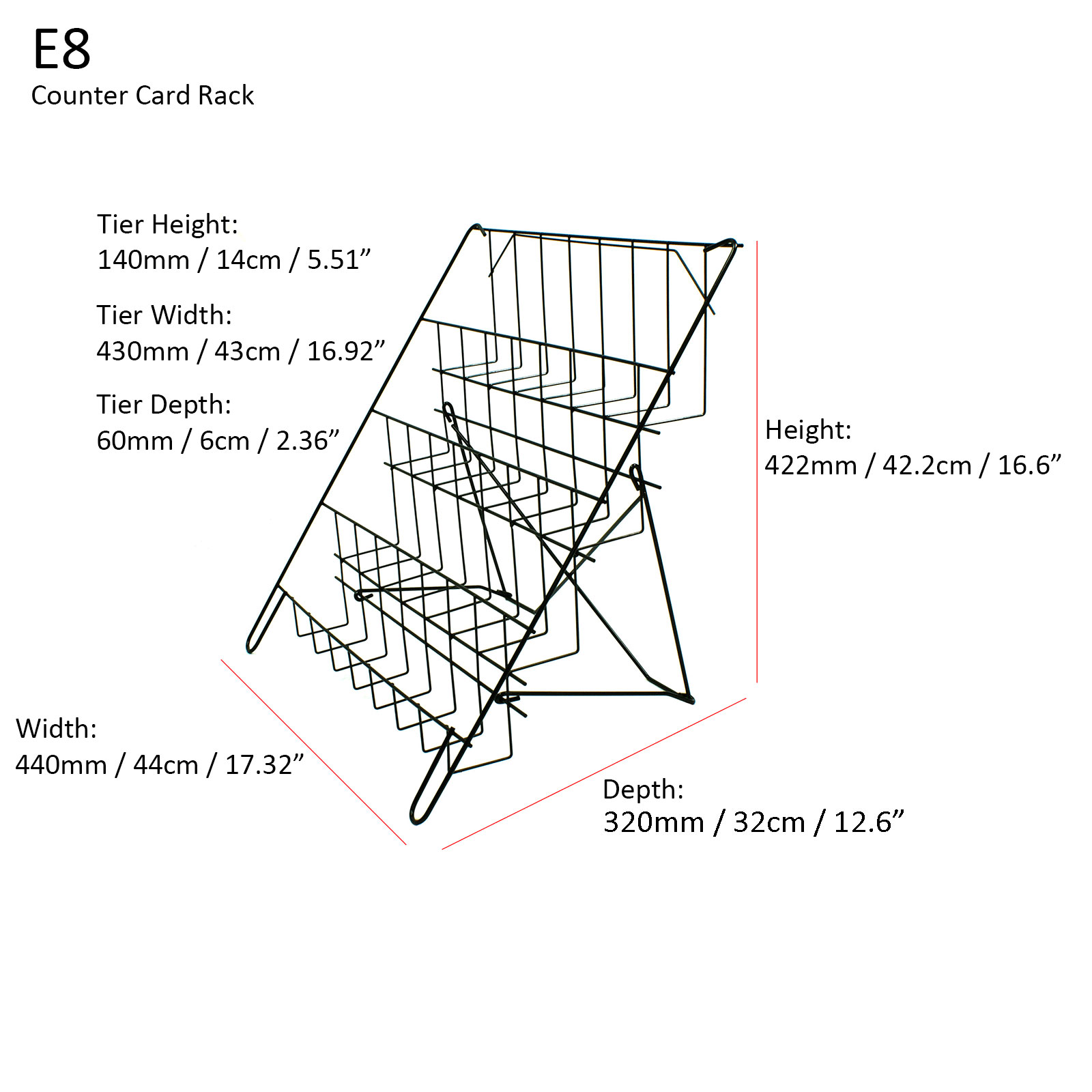Card Stand - Counter Standing Collapsible Card or Book Display in Black ...