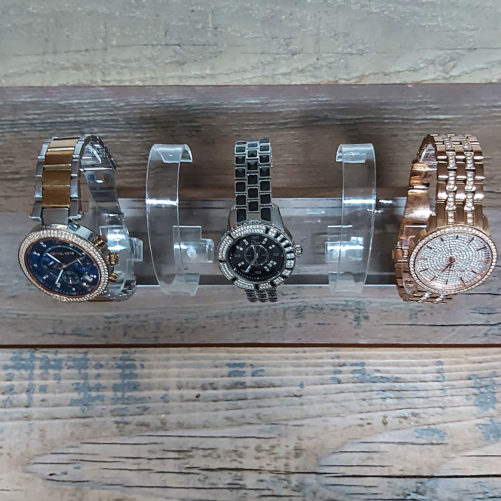 Watch Display - Solid Clear Acrylic Base - Multiple Watch Display (G107)