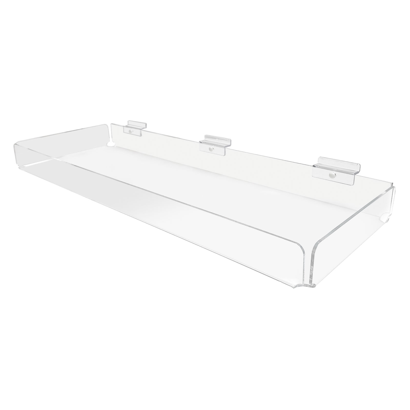 Acrylic Slatwall Sundries Tray - 590mm Wide x 205mm Deep - Clear Finish ...