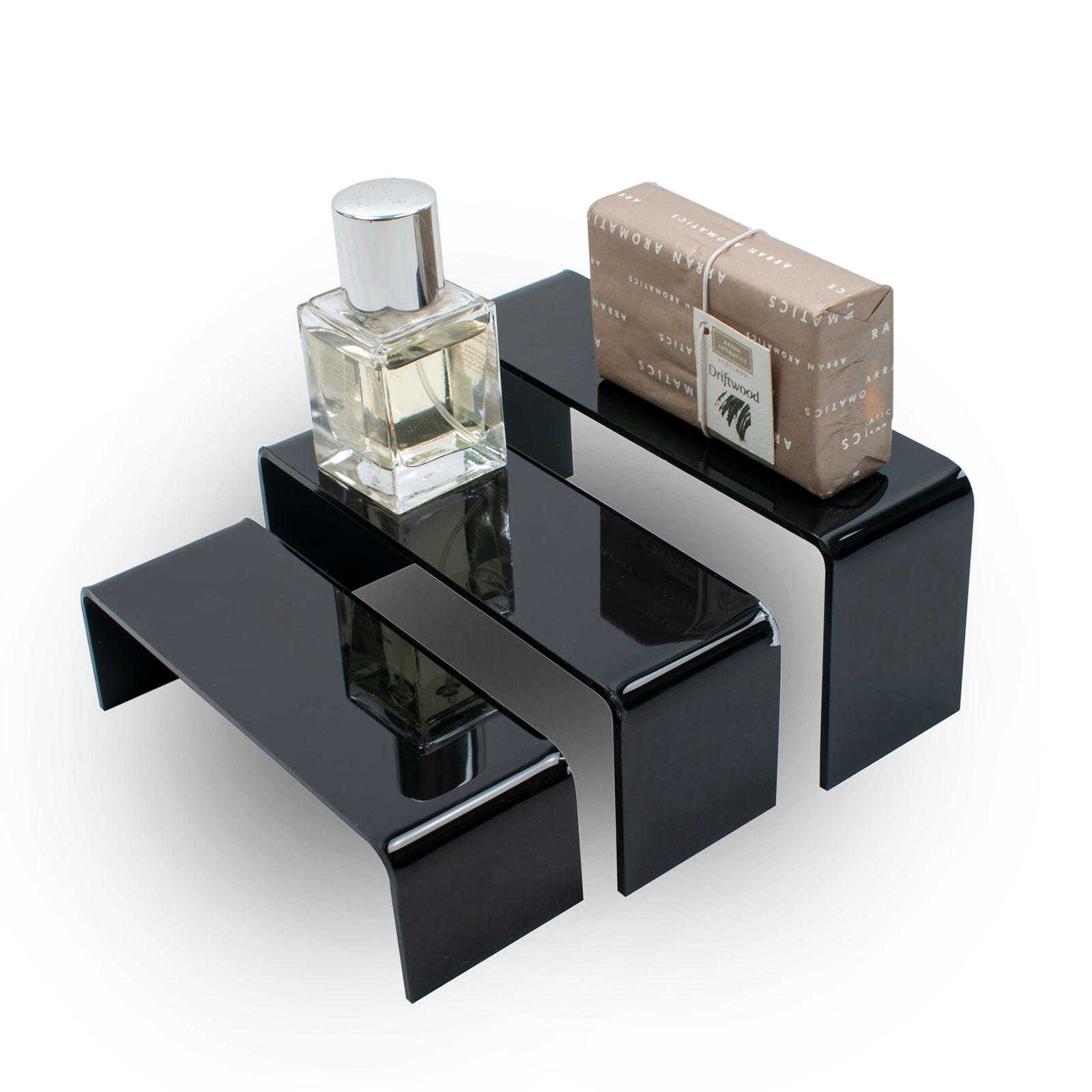 Acrylic Plinths - Set of 3 Nesting Risers for Shop Counter Display in 4 ...