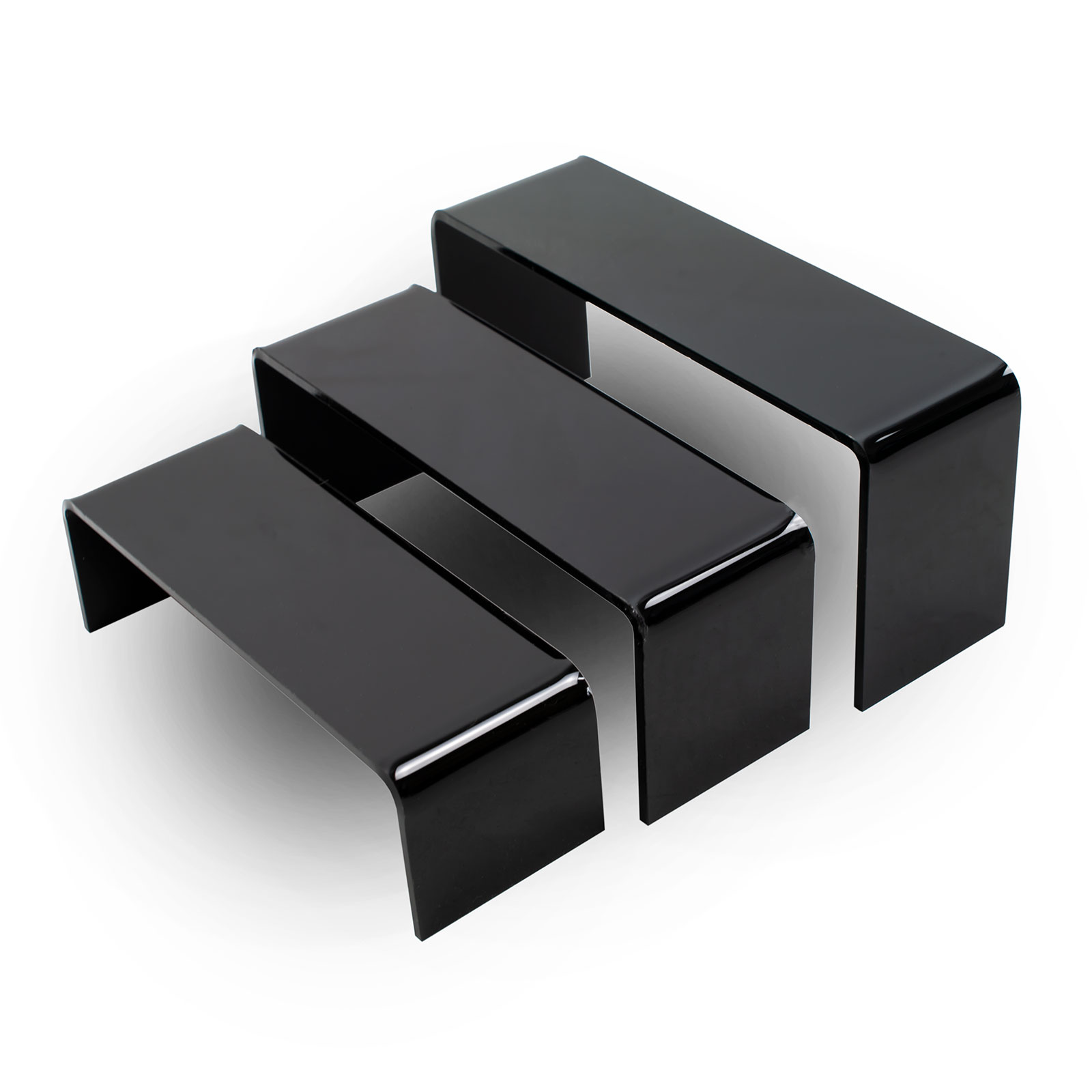 Acrylic Plinths - Set of 3 Nesting Risers for Shop Counter Display in 4 ...