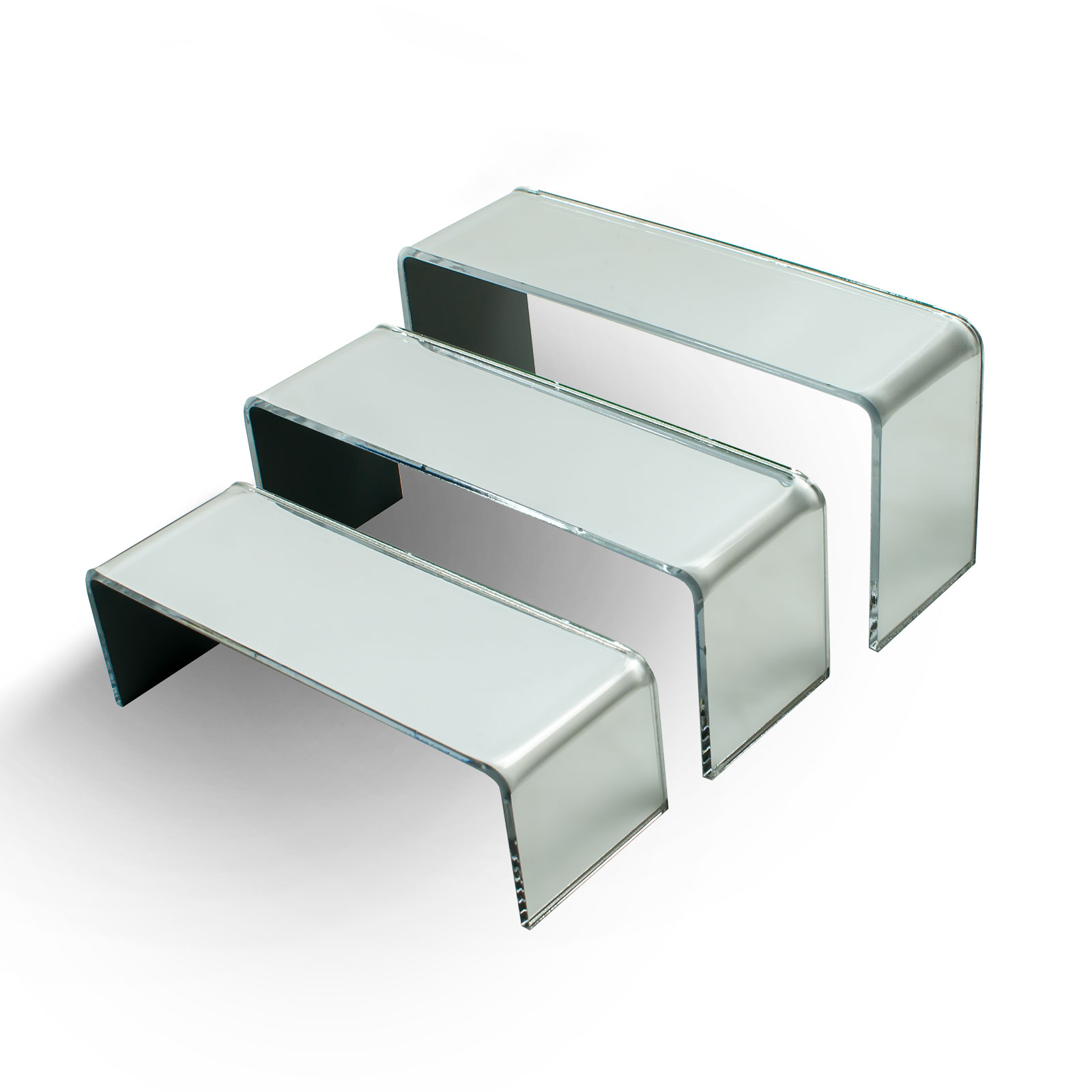 Acrylic Plinths - Set of 3 Nesting Risers for Shop Counter Display in 4 ...