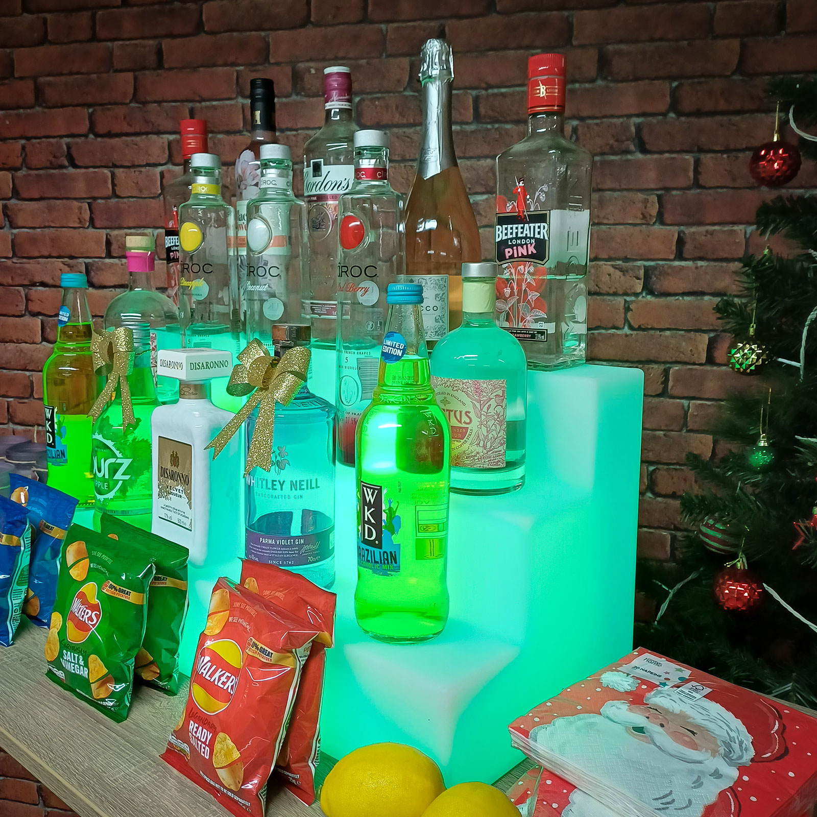 LED Acrylic 3 Step Display Plinth in White Rechargable with Remote ...