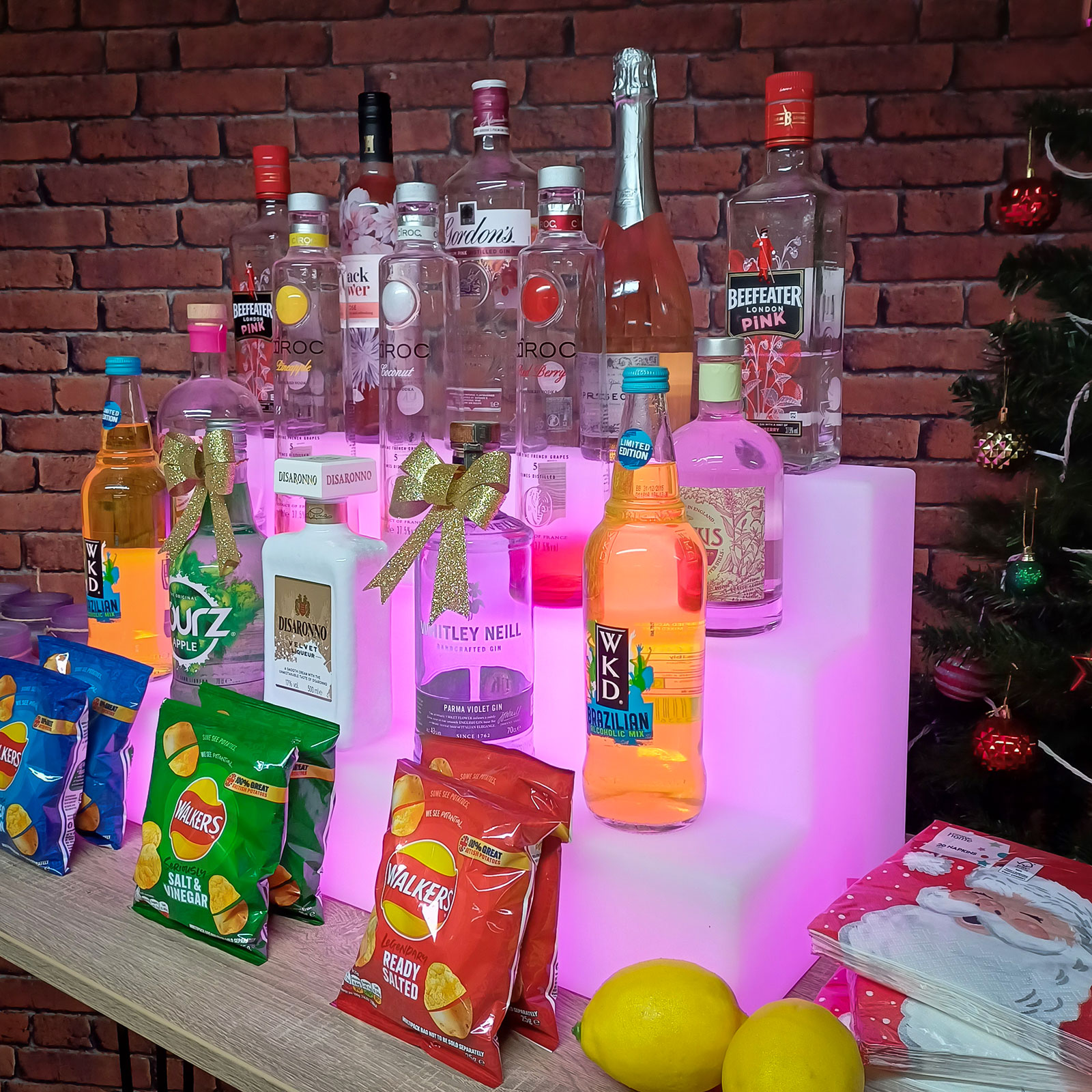 LED Acrylic 3 Step Display Plinth in White Rechargable with Remote ...