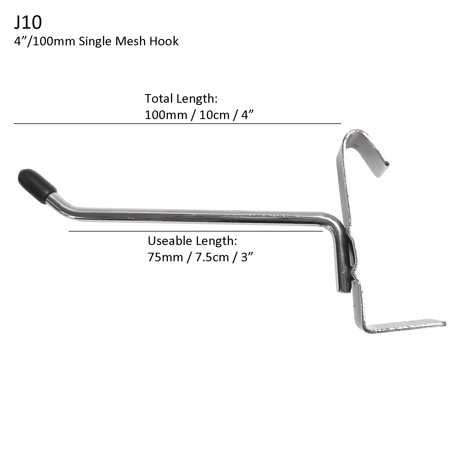 Mesh Panel Counter Standing or Wall Mounted - 595mm Wide Chrome with 10 ...