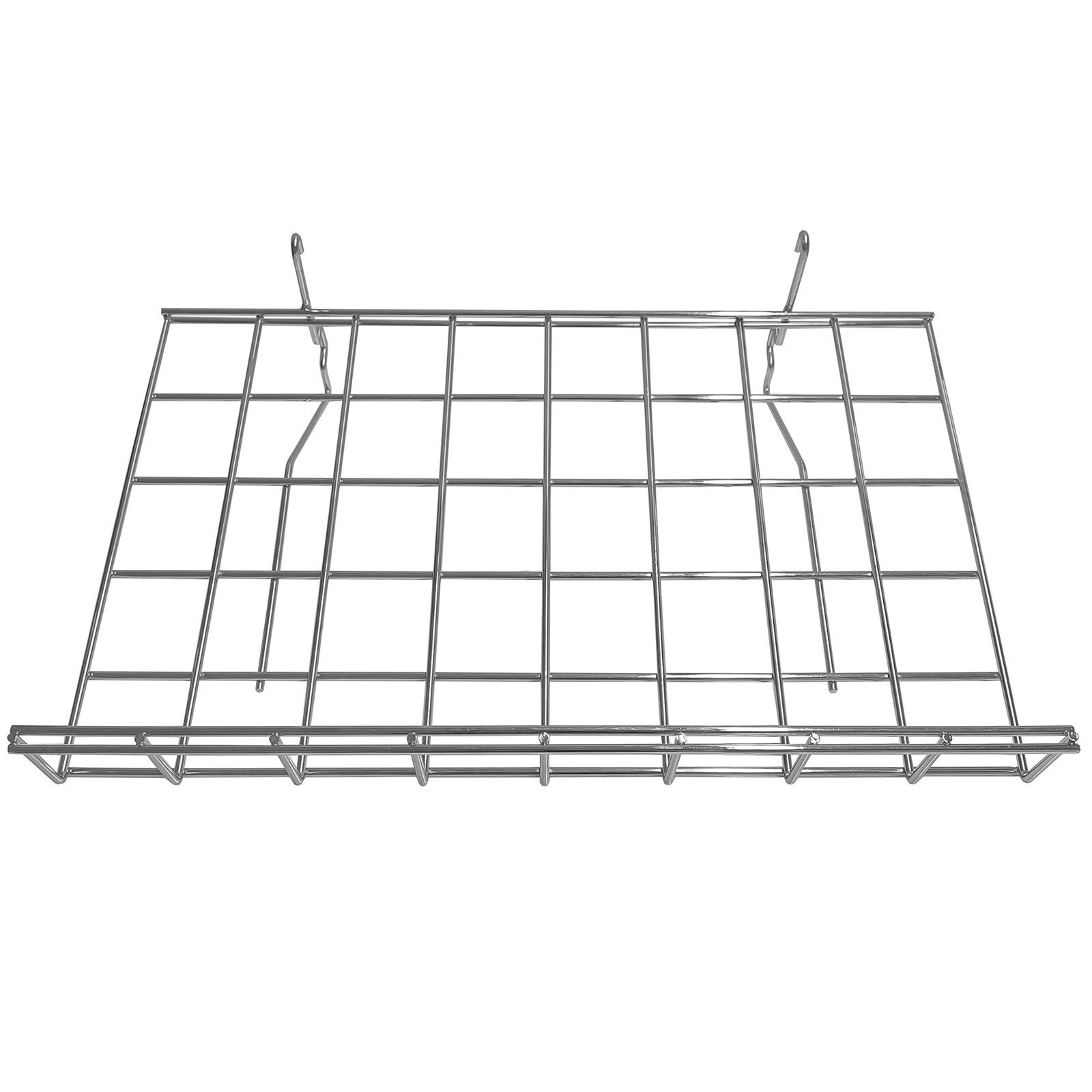 Grid Shelf with Front Lip to Fit Gridwall - 610mm Wide in Chrome (J23)