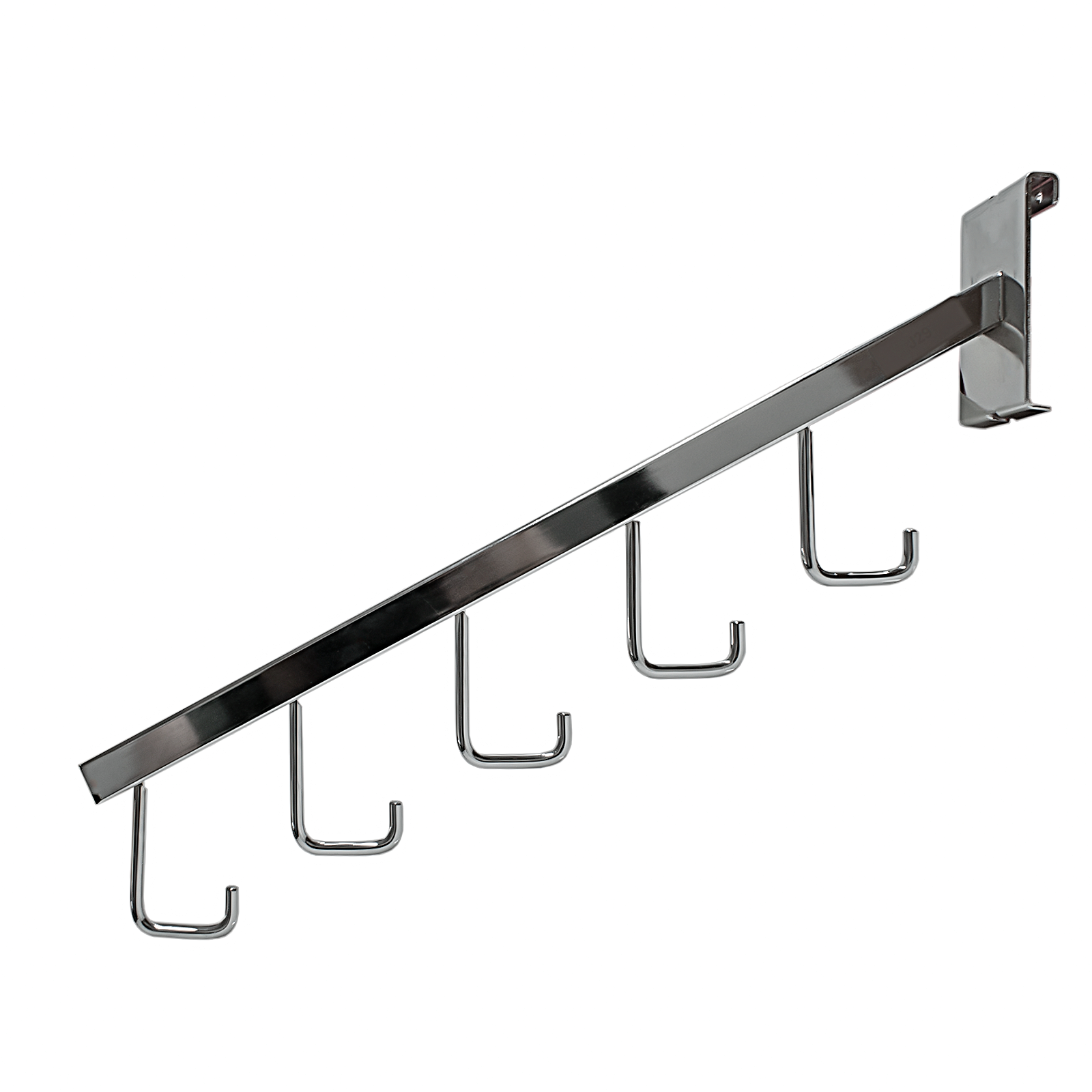Grid Panel Sloping 5 Hook Arm to Fit Gridwall in Chrome (J29)