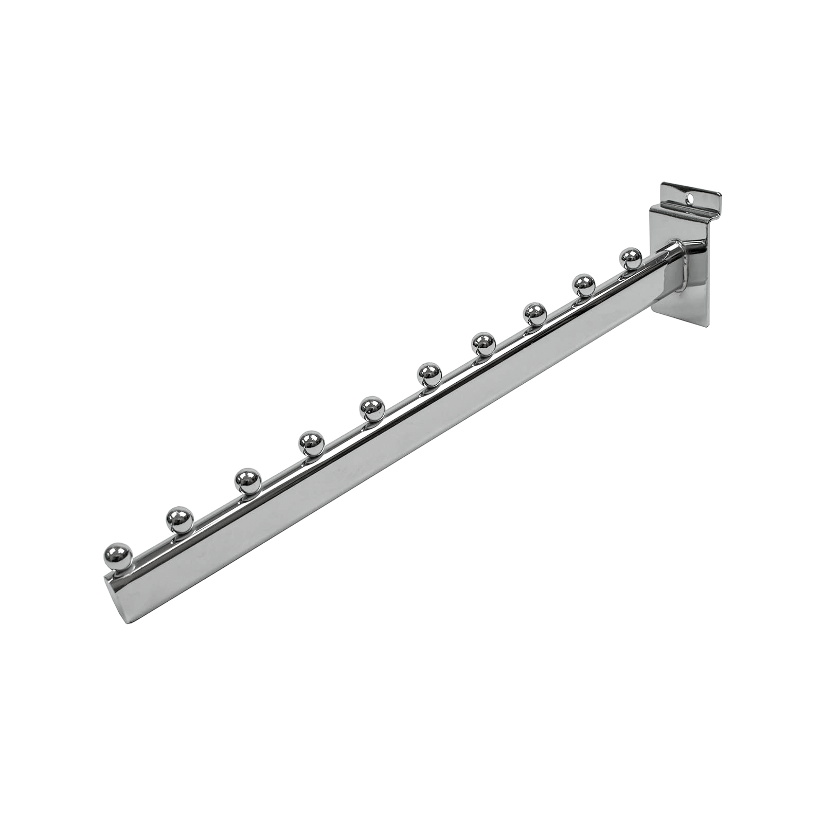 Slatwall 10 Ball Hanging Arm - Heavy Duty in Chrome (J37)