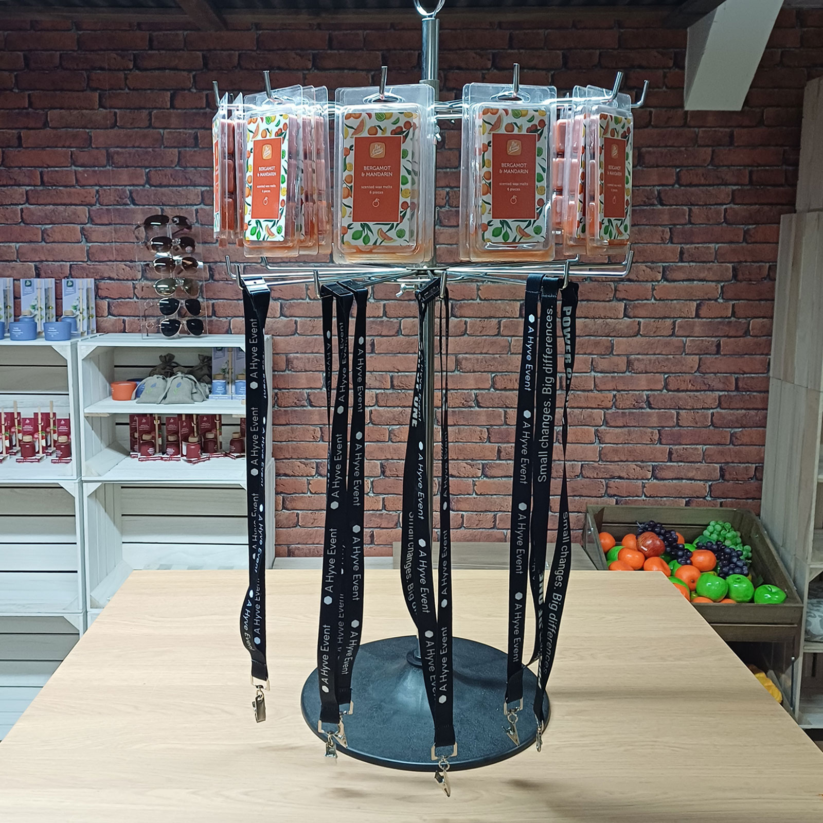 Rotary Hook Counter Stand - 2 Tiers - 24 Hook Shop Display in Chrome ...