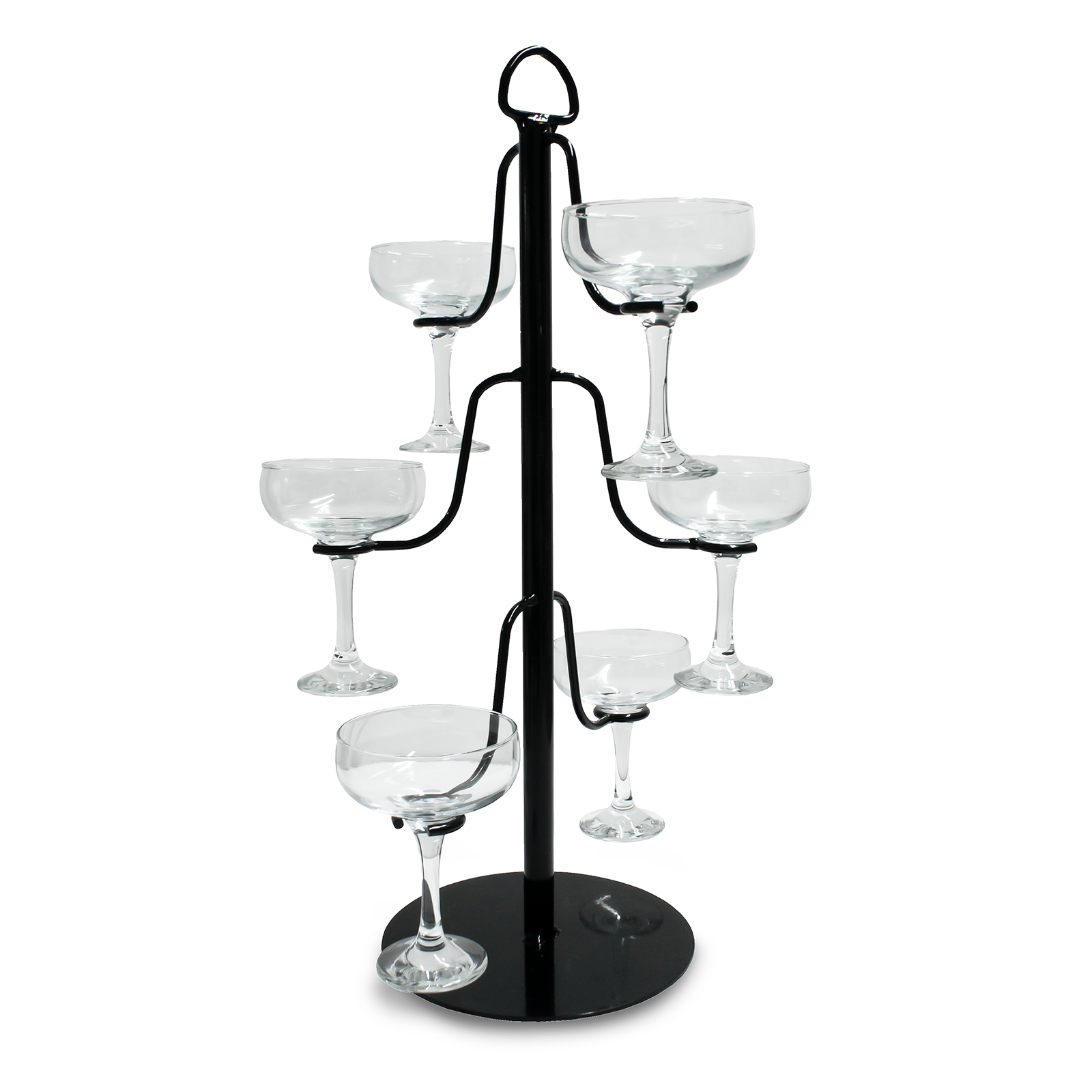 Cocktail & Gin Glass Tree in Black - Holds 6 Glasses (K150)