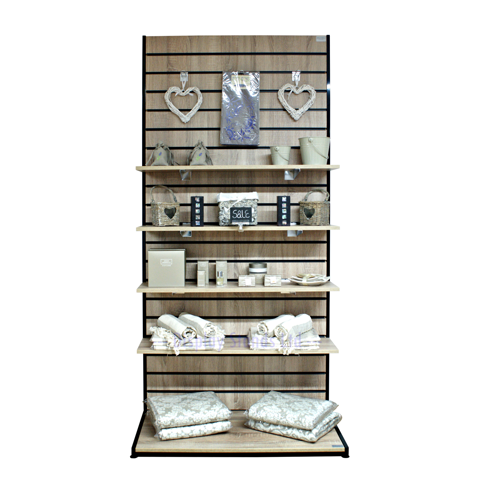 Freestanding Slatwall Unit - Wood Display 1000mm Wide in 5 Colours (K32 ...