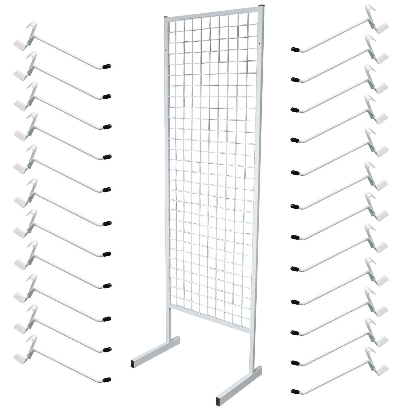 Mesh Panel General Purpose Display Stand in White With 25 x 8 Inch ...