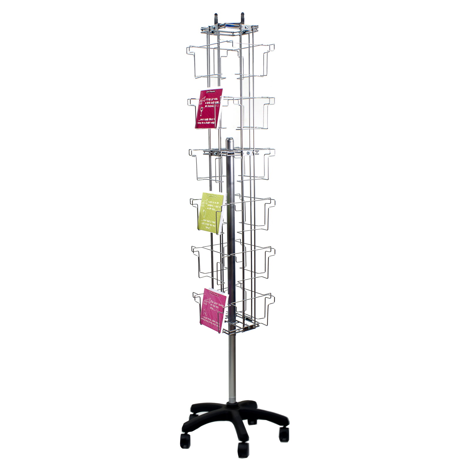 Card Stand - 7 x 7 Portrait Greeting Card 24 Pocket Rotary Floor Card ...