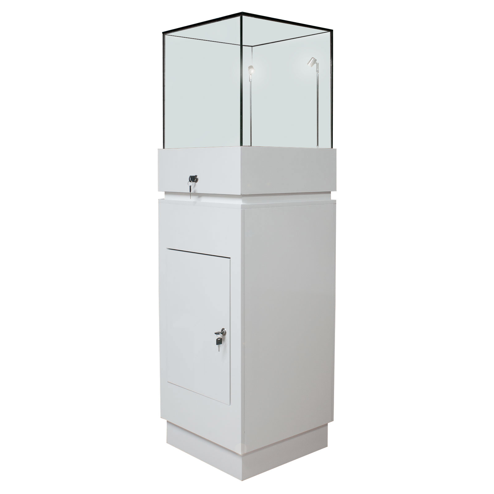 Display Plinth Cabinet Showcase 150x40x40cm in White - Retail Display ...